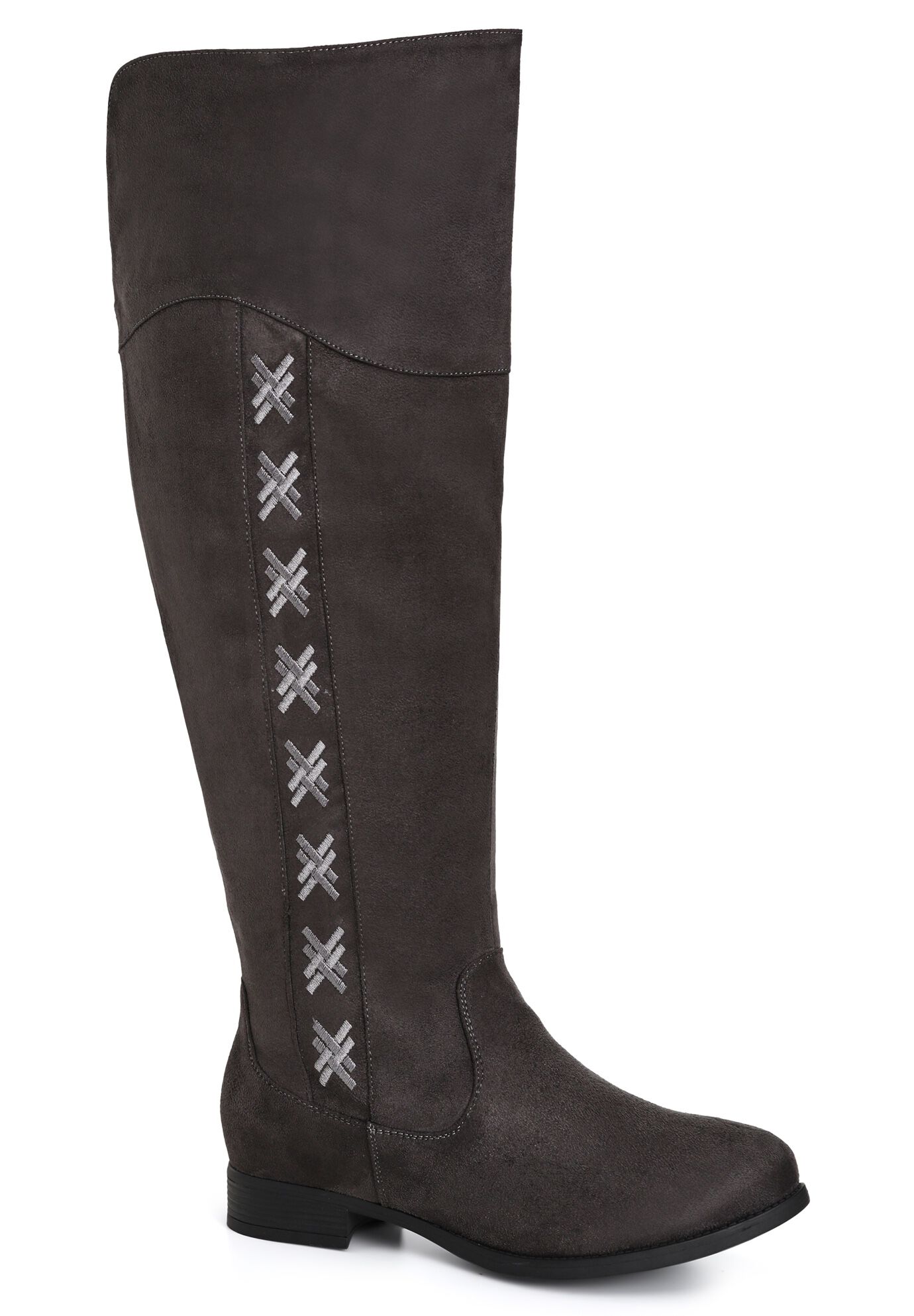 WIDE FIT Nadia Grey Tall Boot | Roaman's