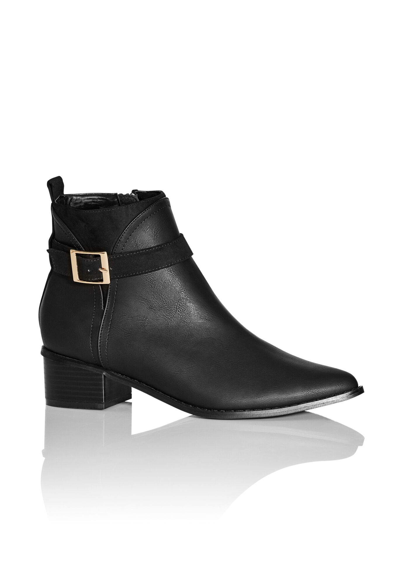 WIDE FIT Micah Ankle Boot - black | Roaman's