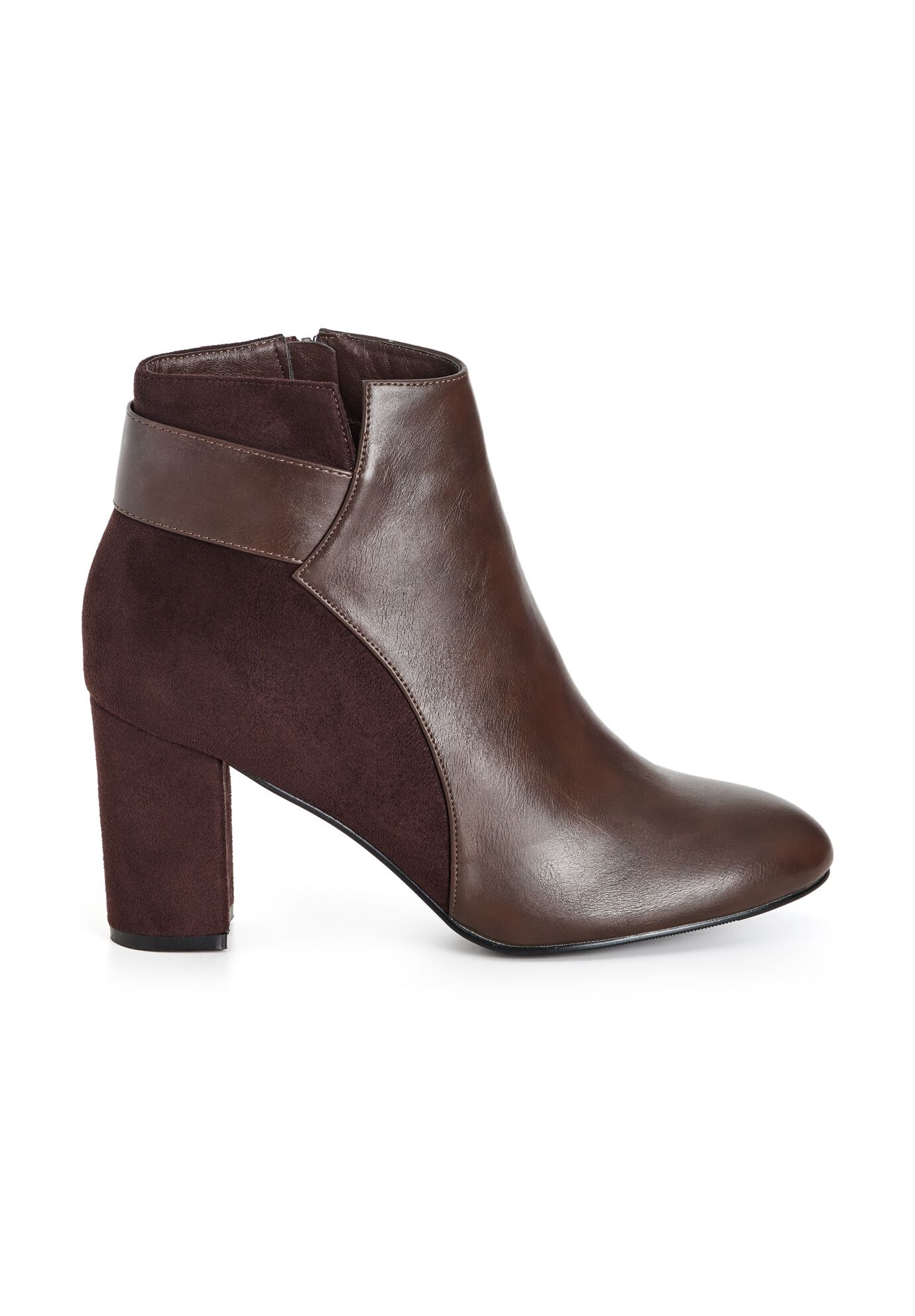 WIDE FIT Jax Ankle Boot - dark chocolate | Roaman's