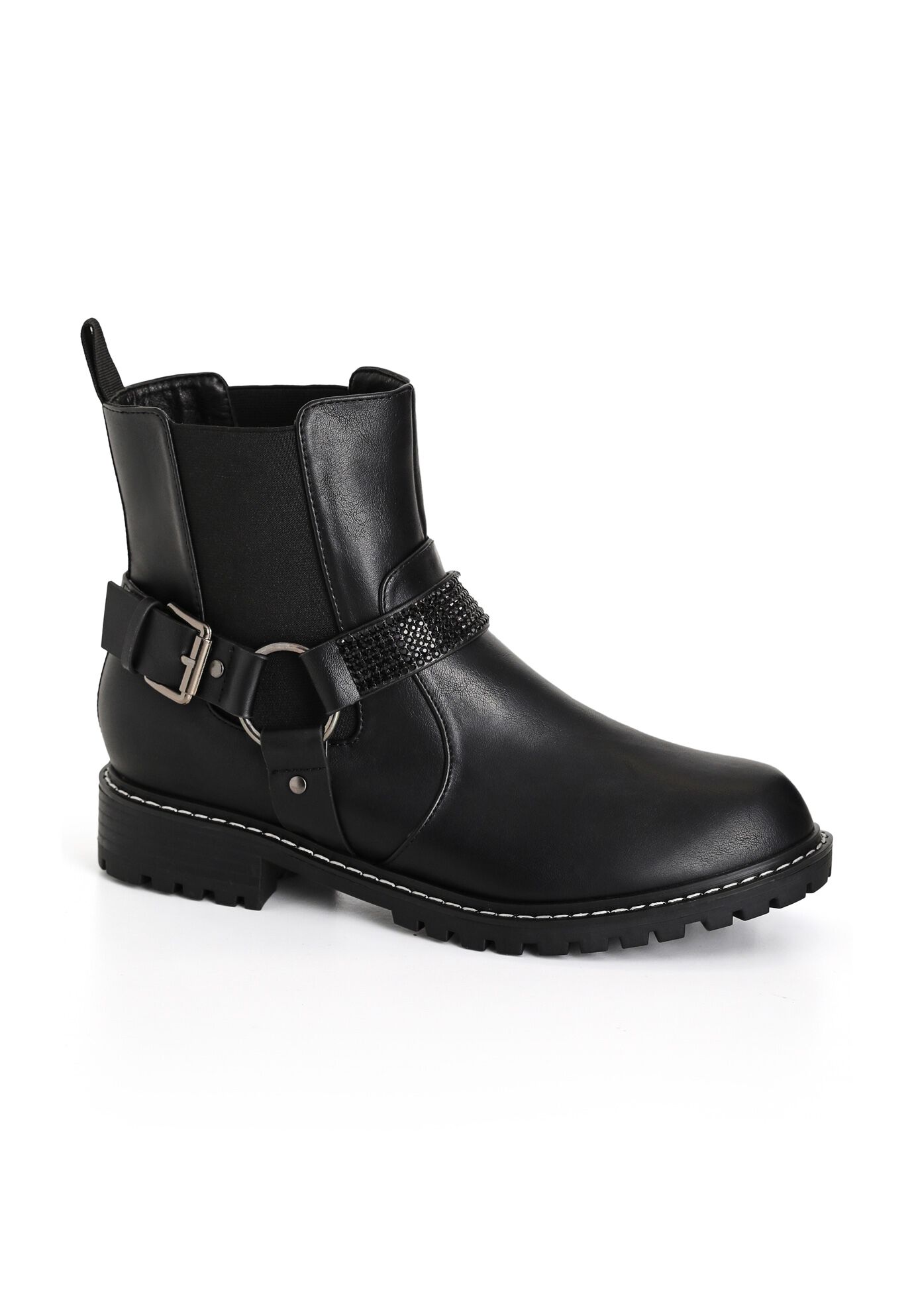 WIDE FIT Texas Ankle Boot - black | Roaman's