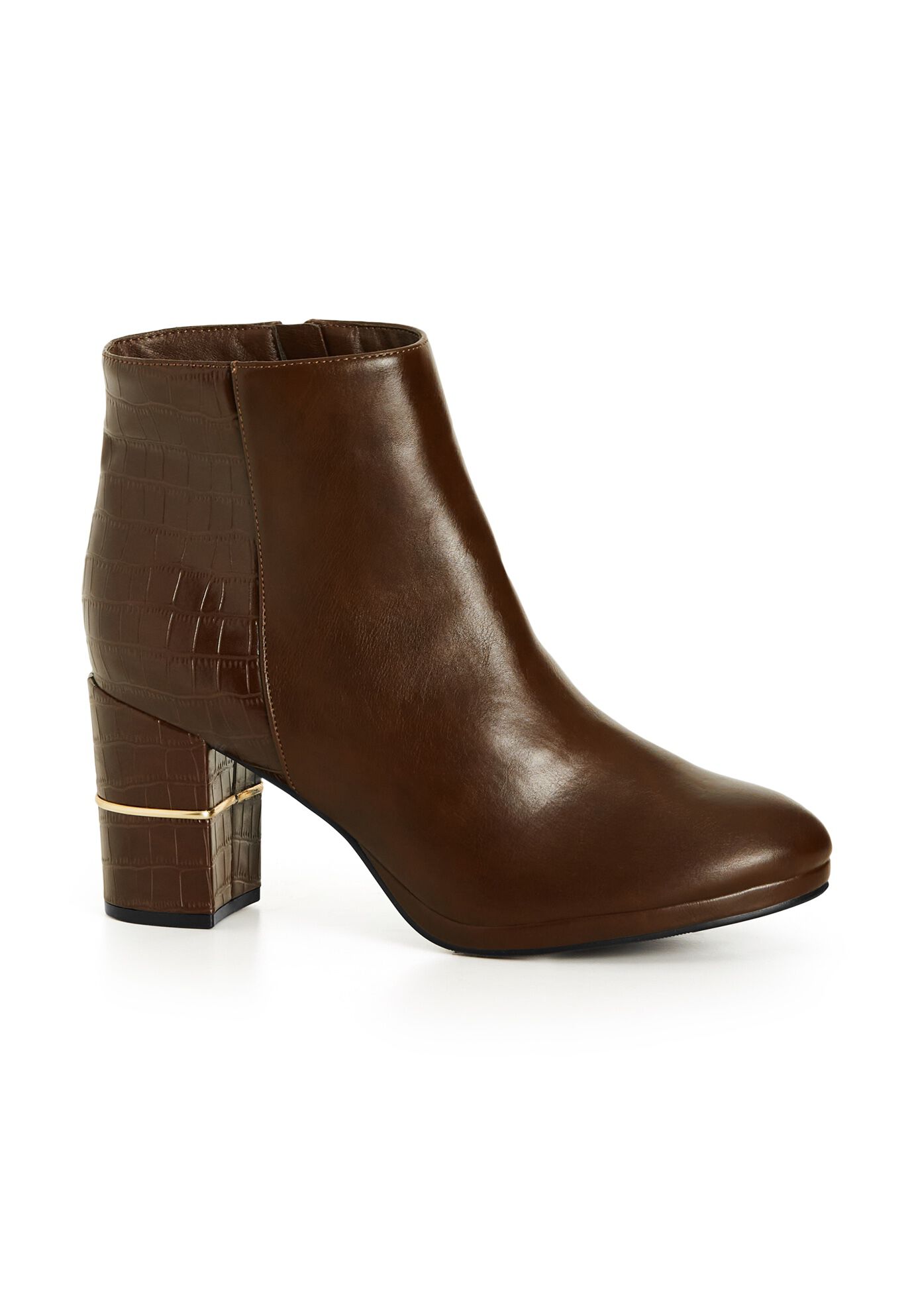 WIDE FIT Rubi Ankle Boot - choc brown | Roaman's
