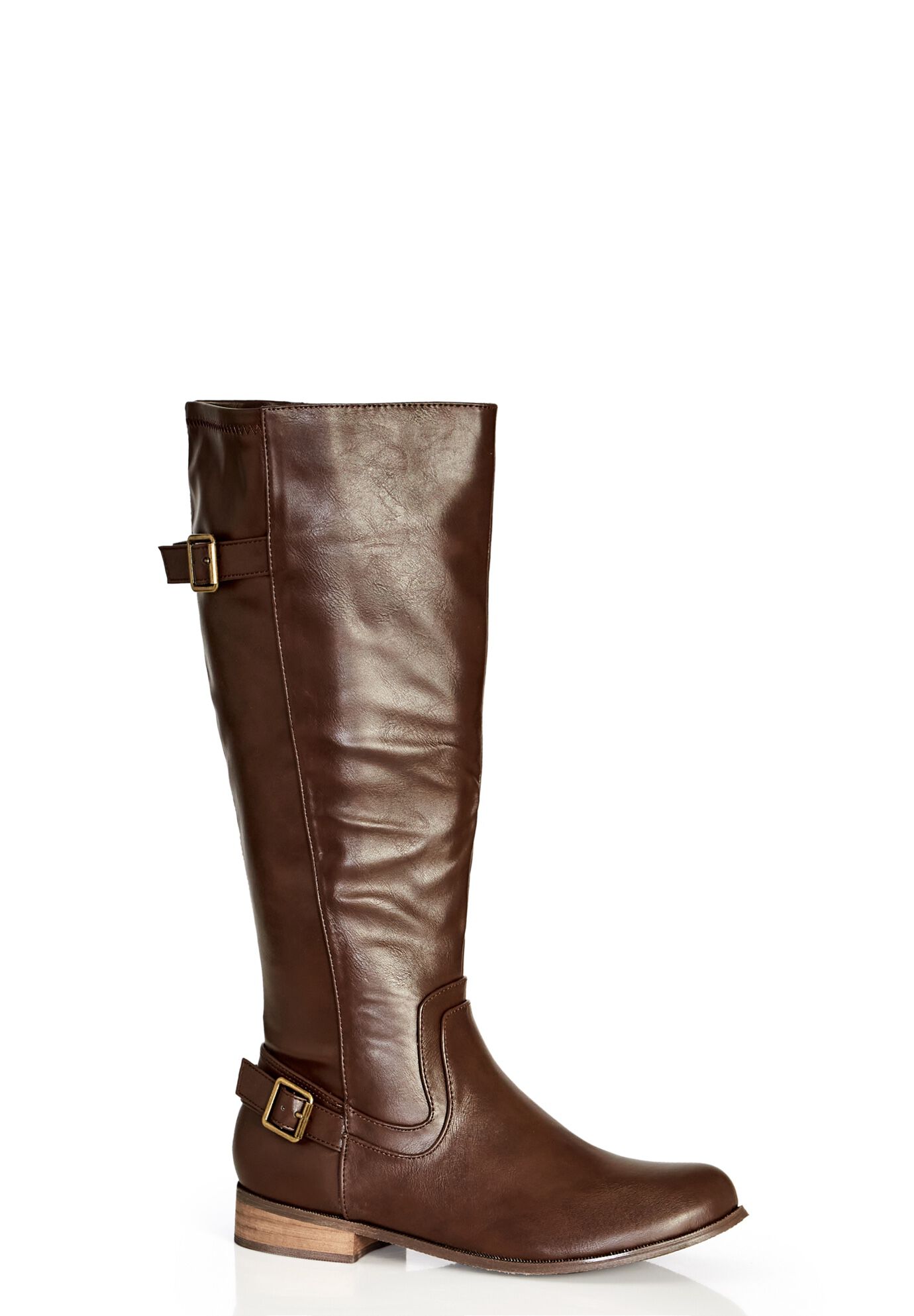 WIDE FIT Cilla Knee Boot - chocolate | Roaman's