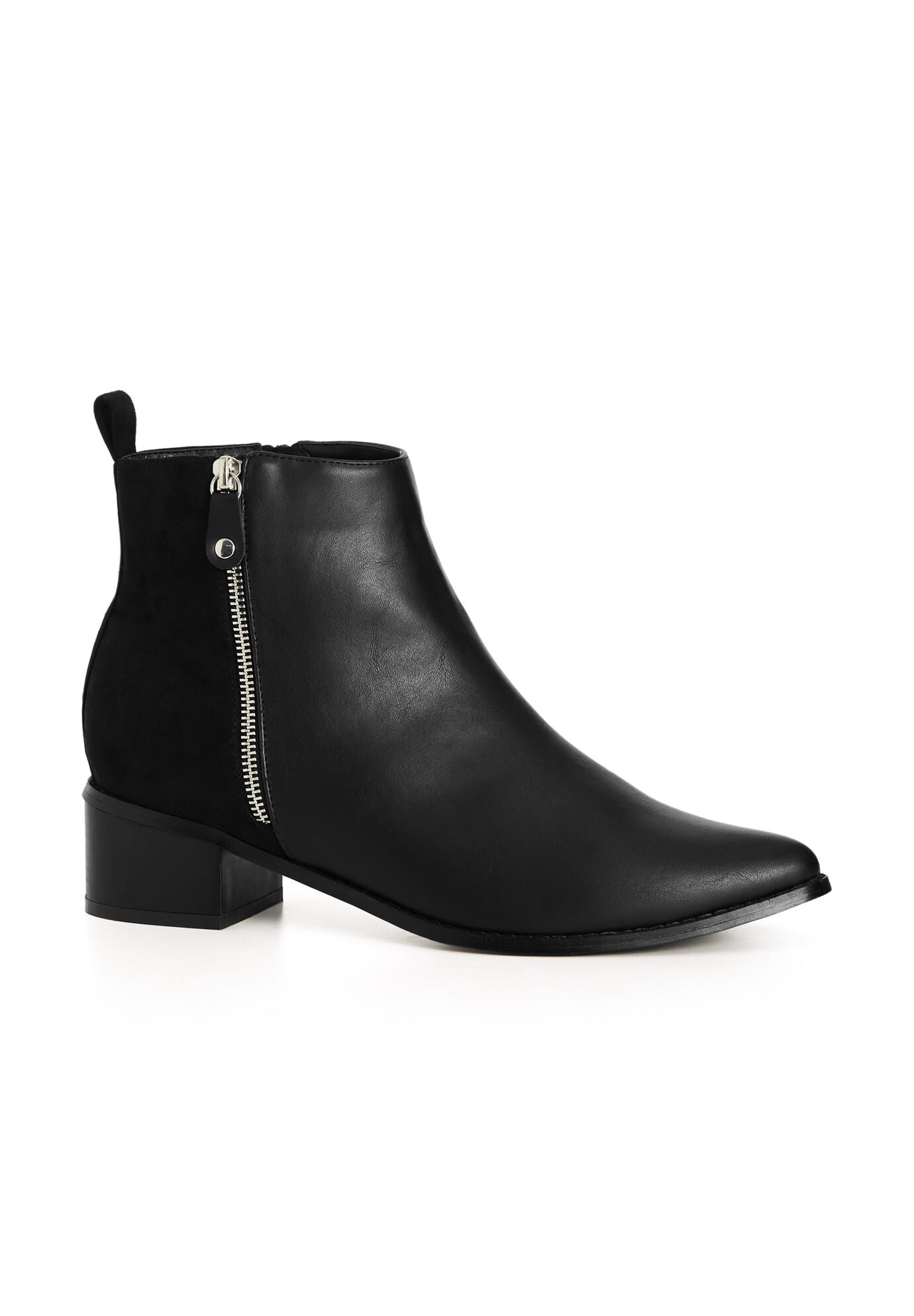 WIDE FIT Lucia Ankle Boot - black | Roaman's