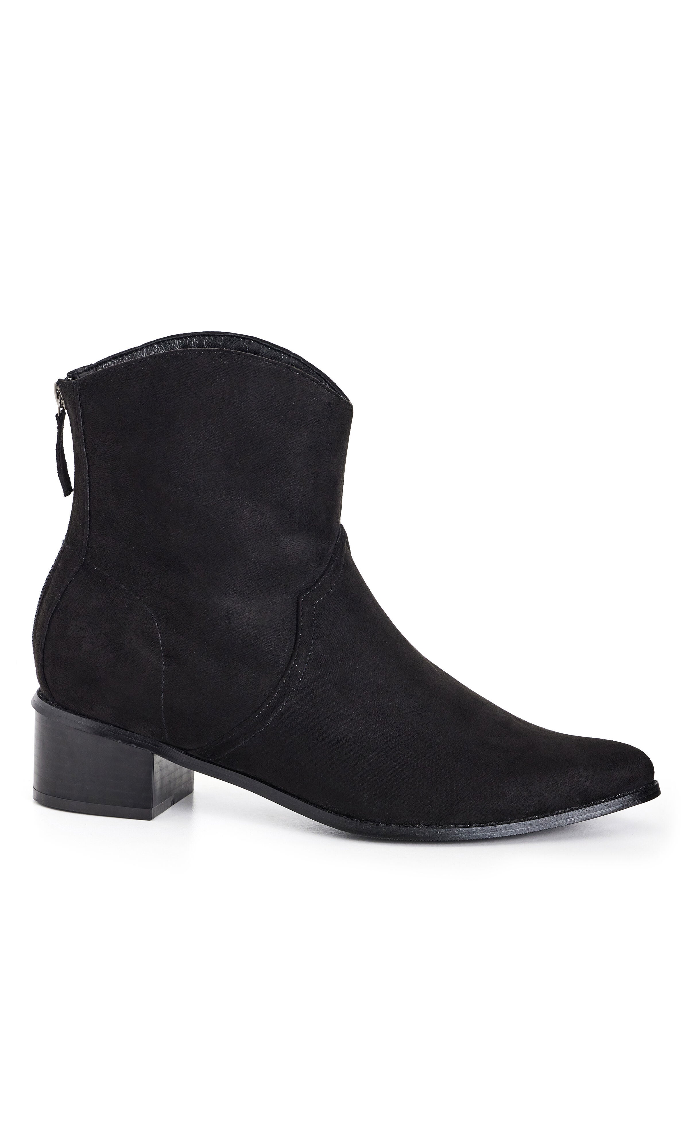 WIDE FIT Western Ankle Boot - black | Roaman's
