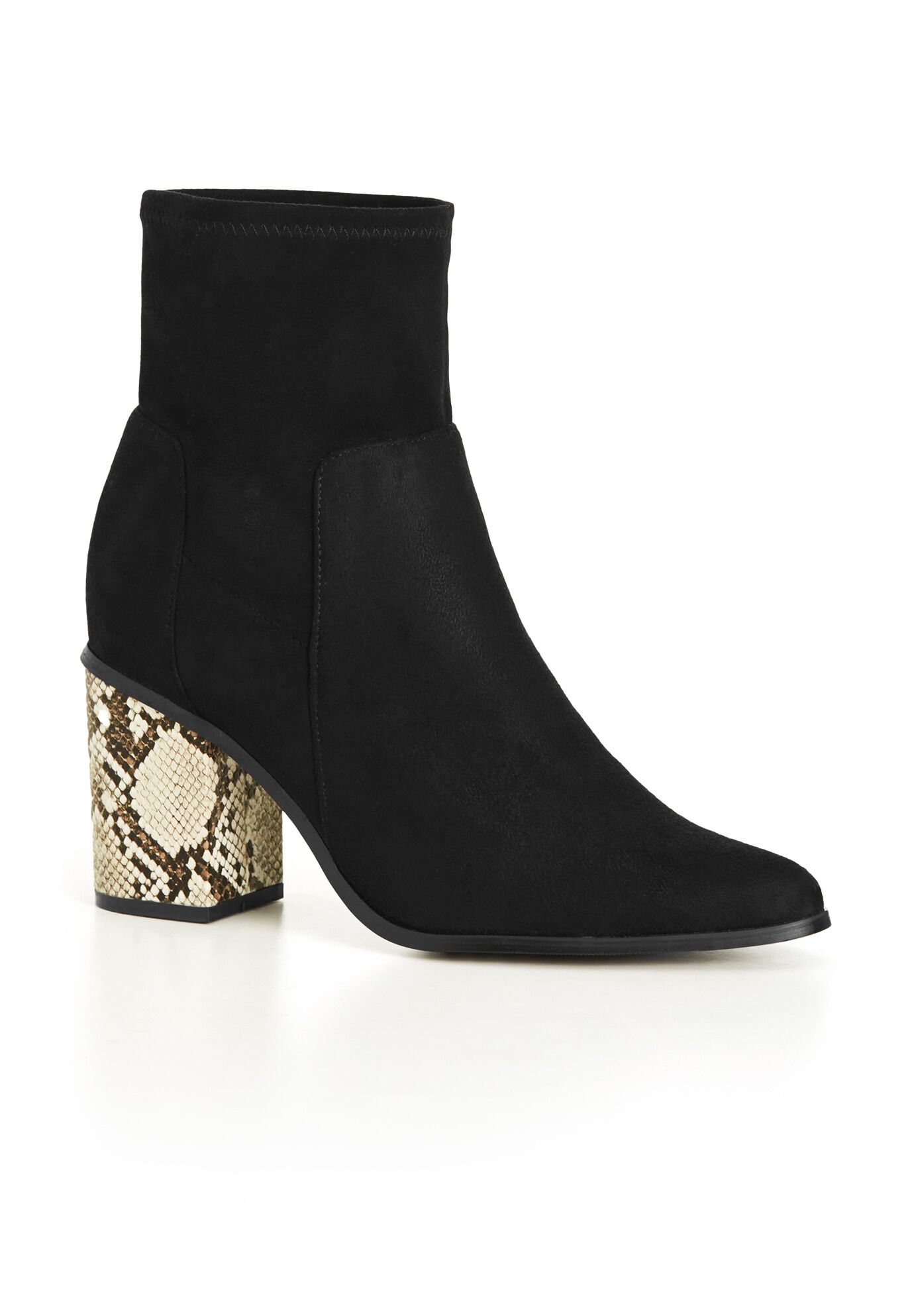 WIDE FIT Kendra Ankle Boot - black | Roaman's