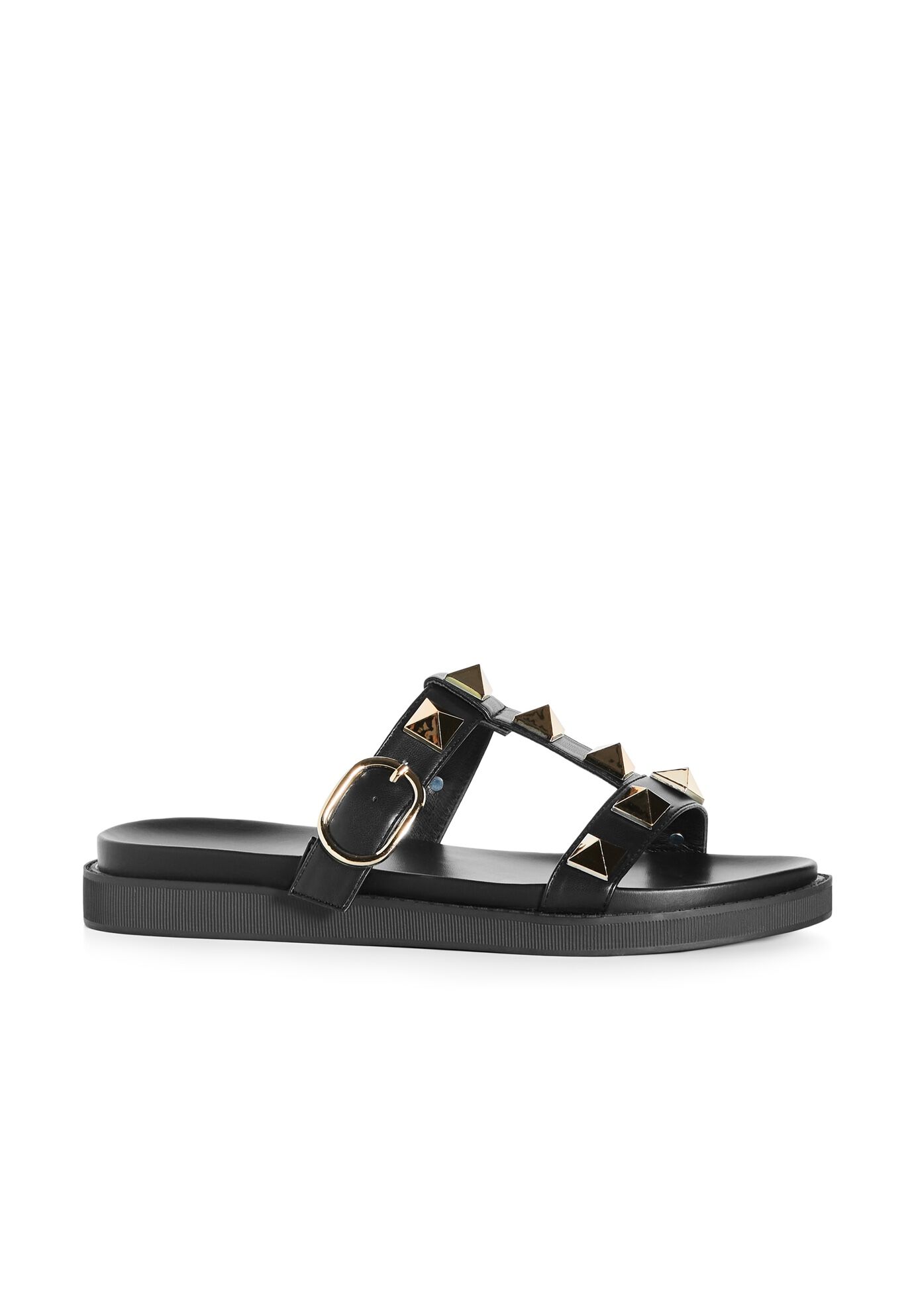 WIDE FIT Totally Spike Slide - black | Roaman's