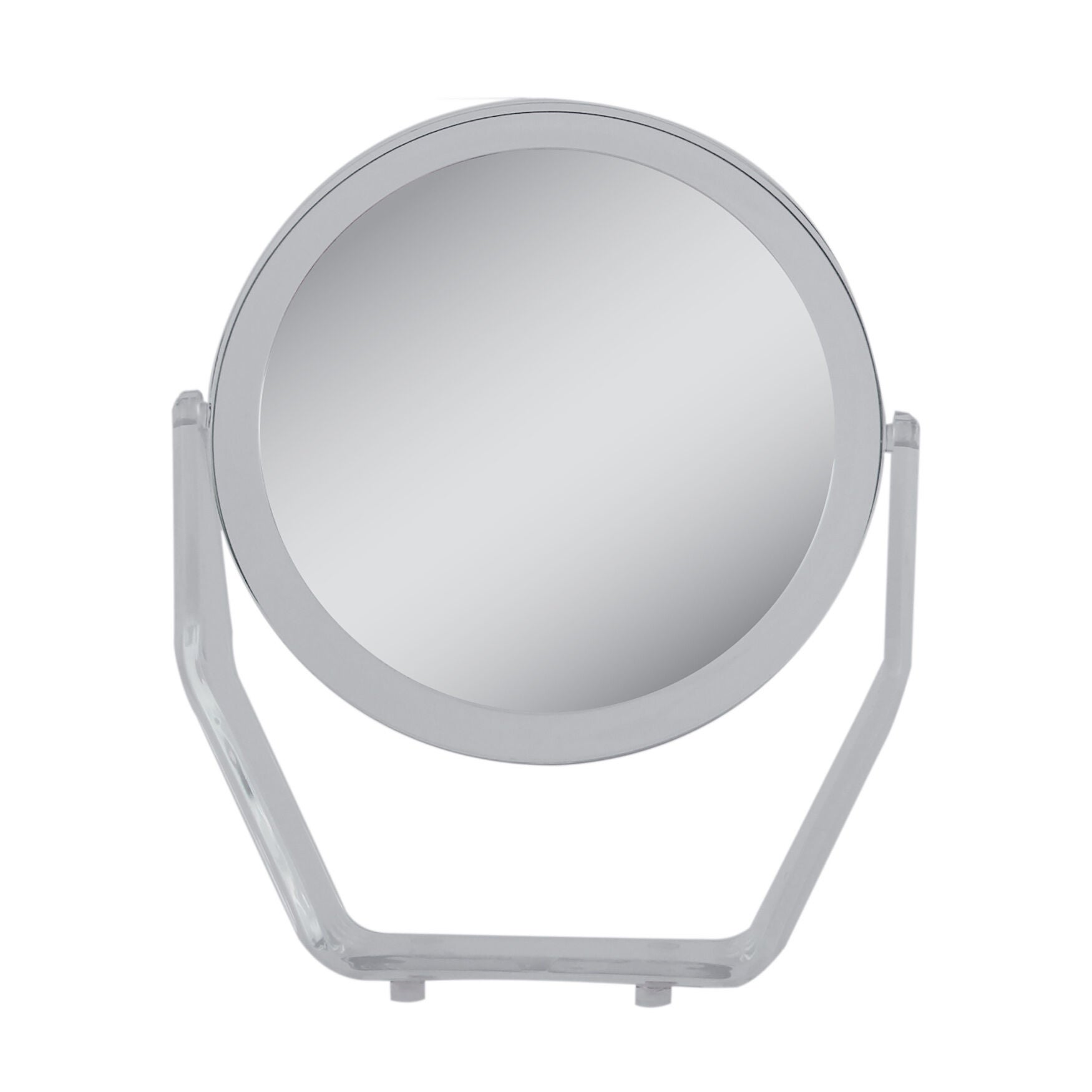 Fashionable 7'' Round Dual-Sided Rotating Countertop Mirror, Clear ...