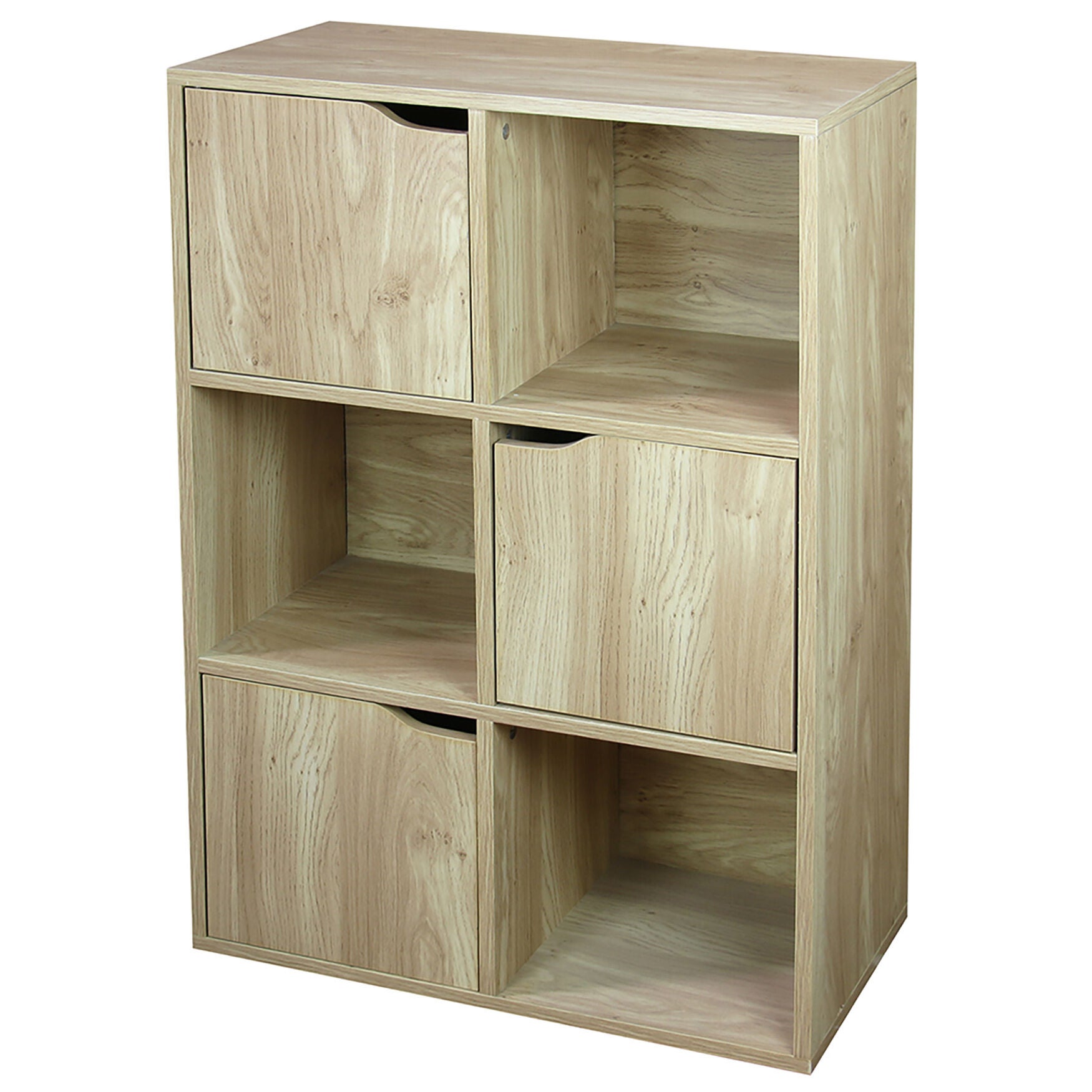 Stylish Home Basics 6 Cube Wood Storage Shelf with Doors, 4416949 ...