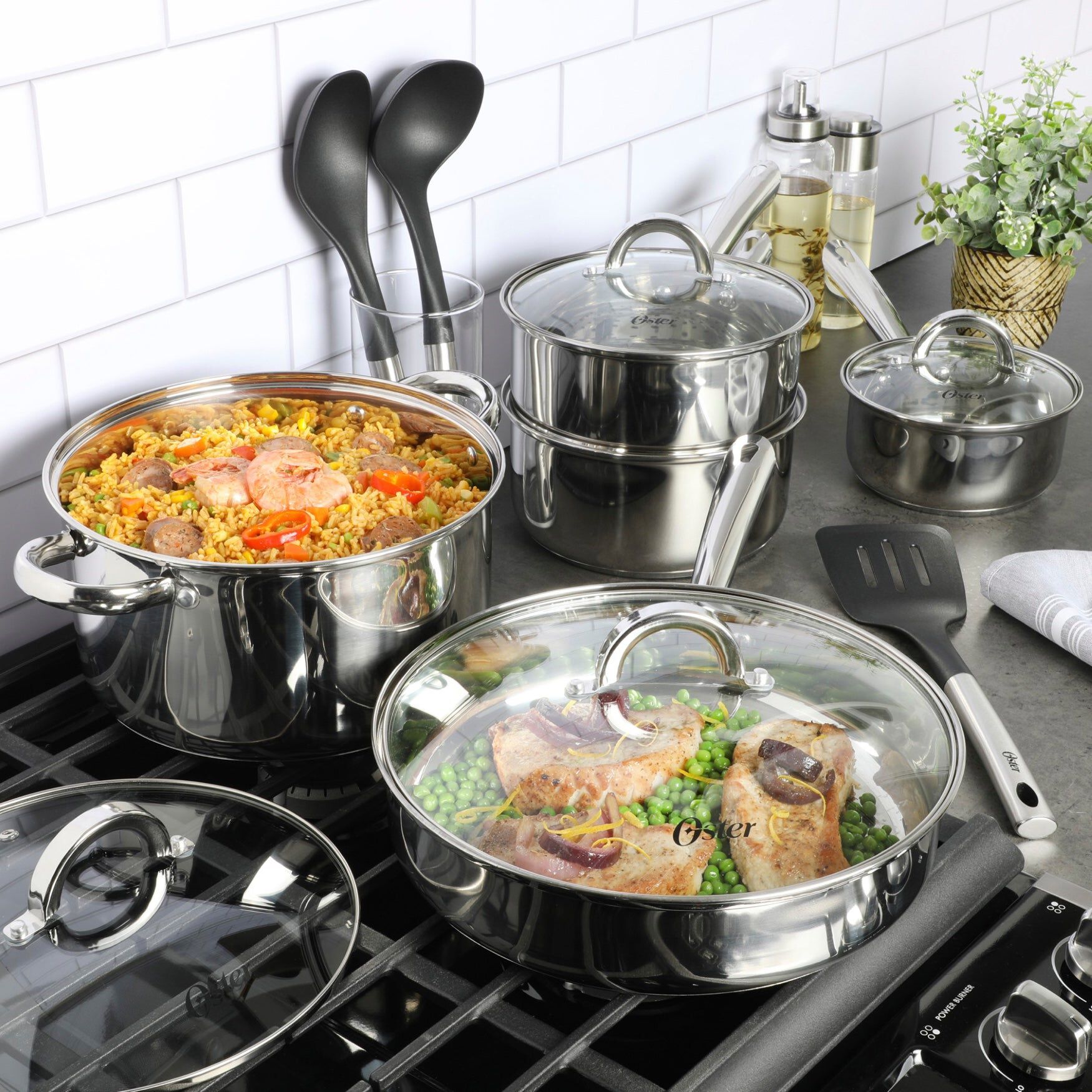 12-Piece Stainless Steel Cookware & Kitchen Tool Set | Roaman's