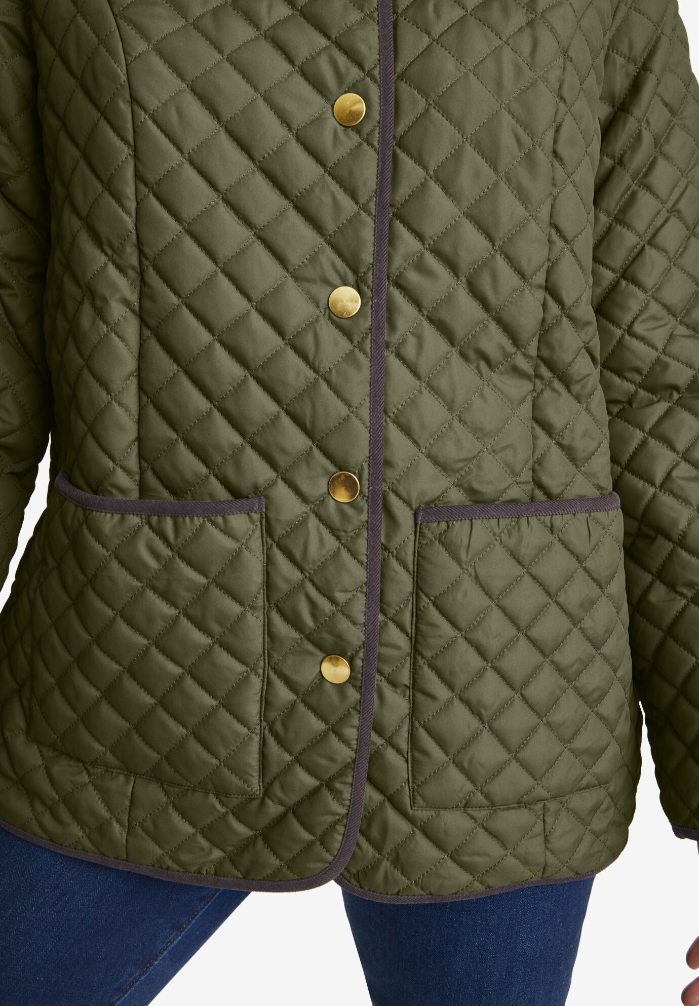 Snap-Front Quilted Coat | Roaman's