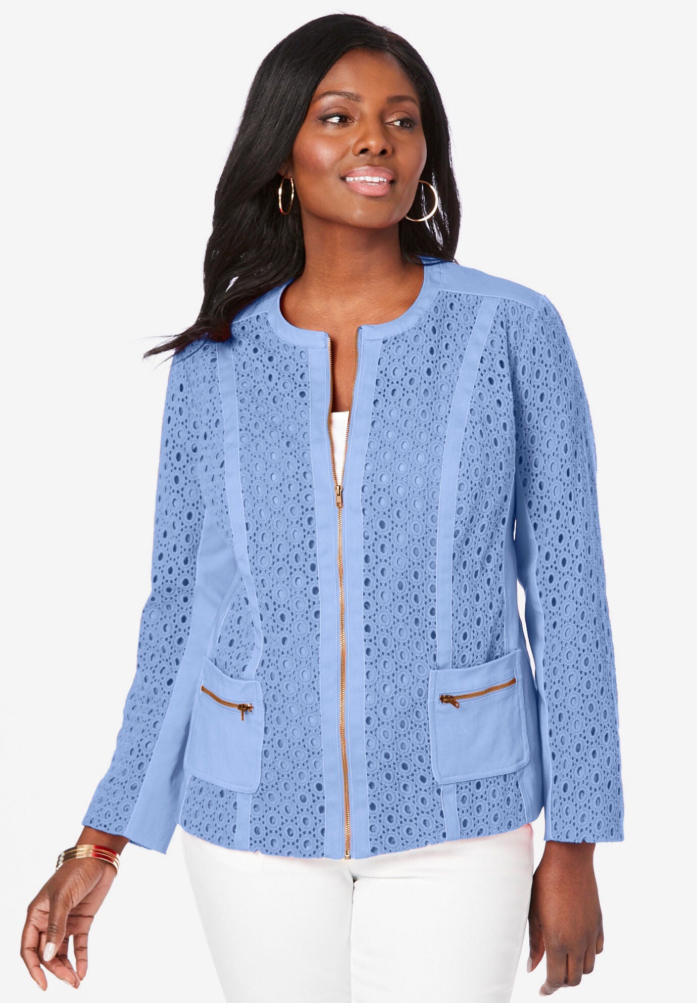 Eyelet Jacket | Roaman's