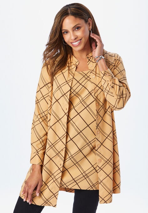 Georgette Button Front Tunic | Roaman's
