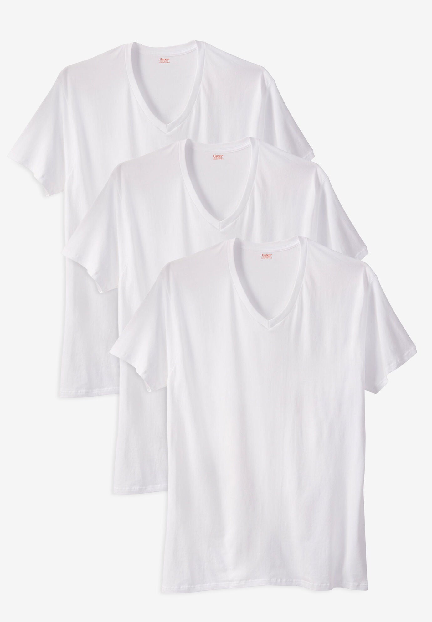 Hanes Stretch Cotton 3-pack V-Neck Undershirt | Roaman's