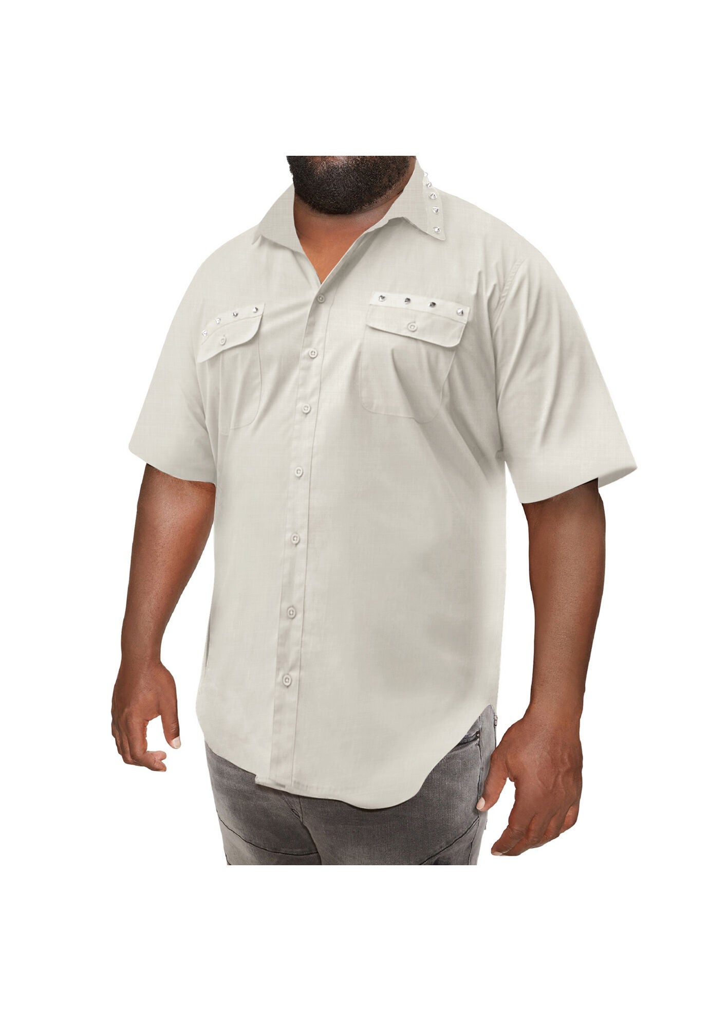 Spike Trim Short Sleeve Shirt | Roaman's