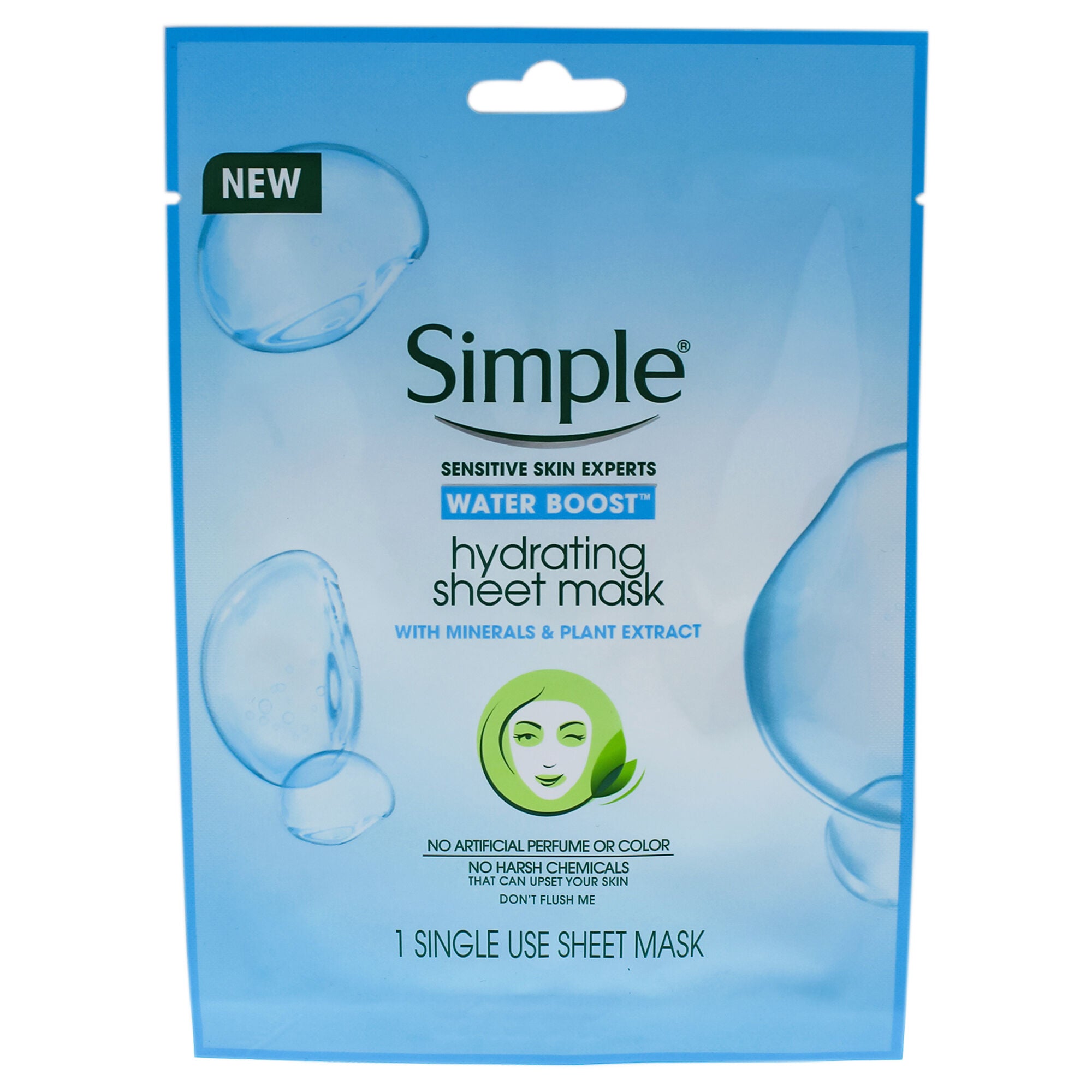 Water Boost Hydrating Sheet Mask by Simple for Women - 1 Pc Mask | Roaman's