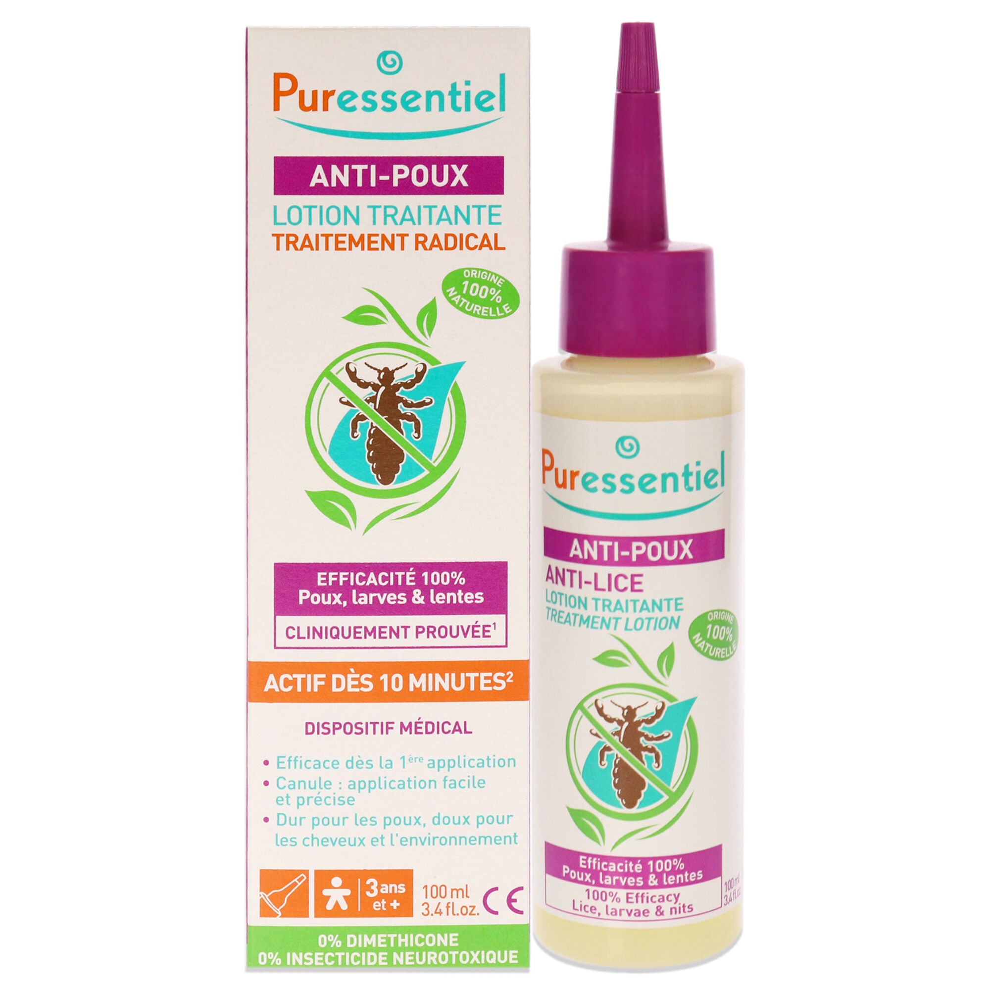 Anti-Lice Treatment Lotion by Puressentiel for Unisex - 3.4 oz ...