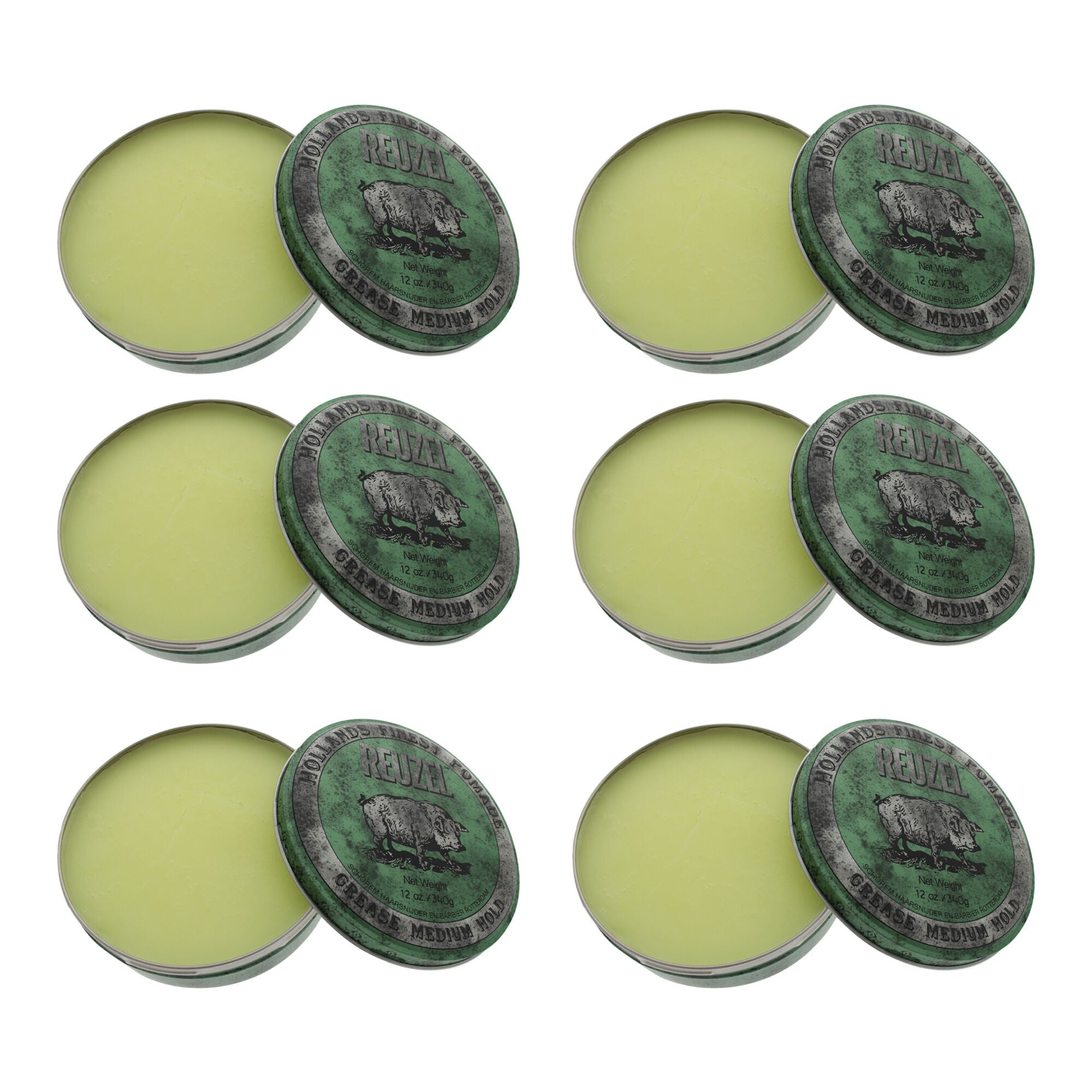 Green Grease Medium Hold Pomade by Reuzel for Men - 12 oz Pomade - Pack ...