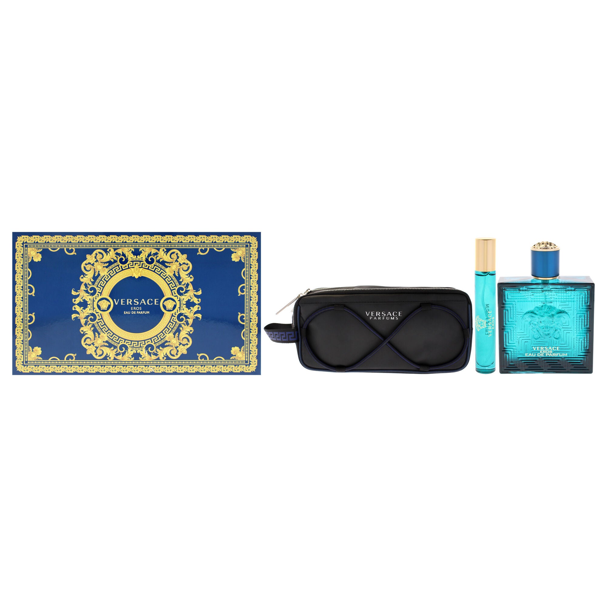 Versace Eros by Versace for Men - 3 Pc Gift Set - 3.4oz EDP Spray, 0 ...