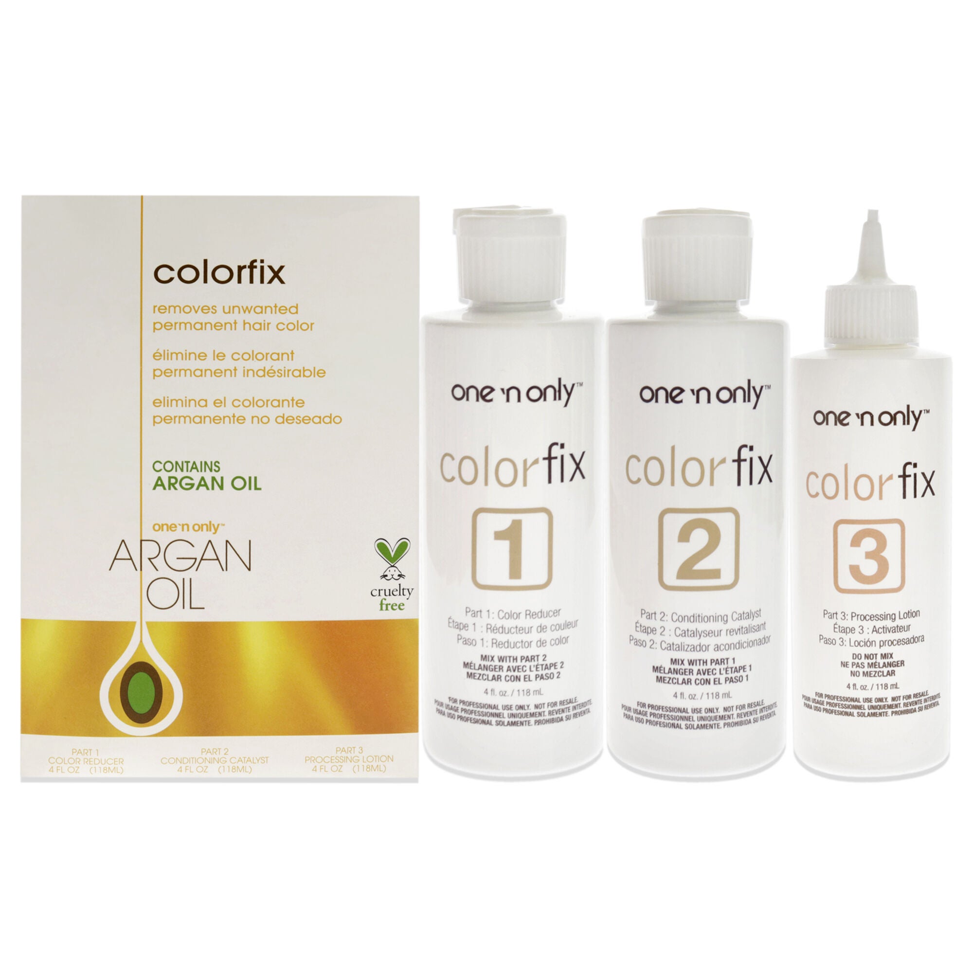 Argan Colorfix Color Remover by One n Only for Unisex - 3 Pc 4oz Color ...