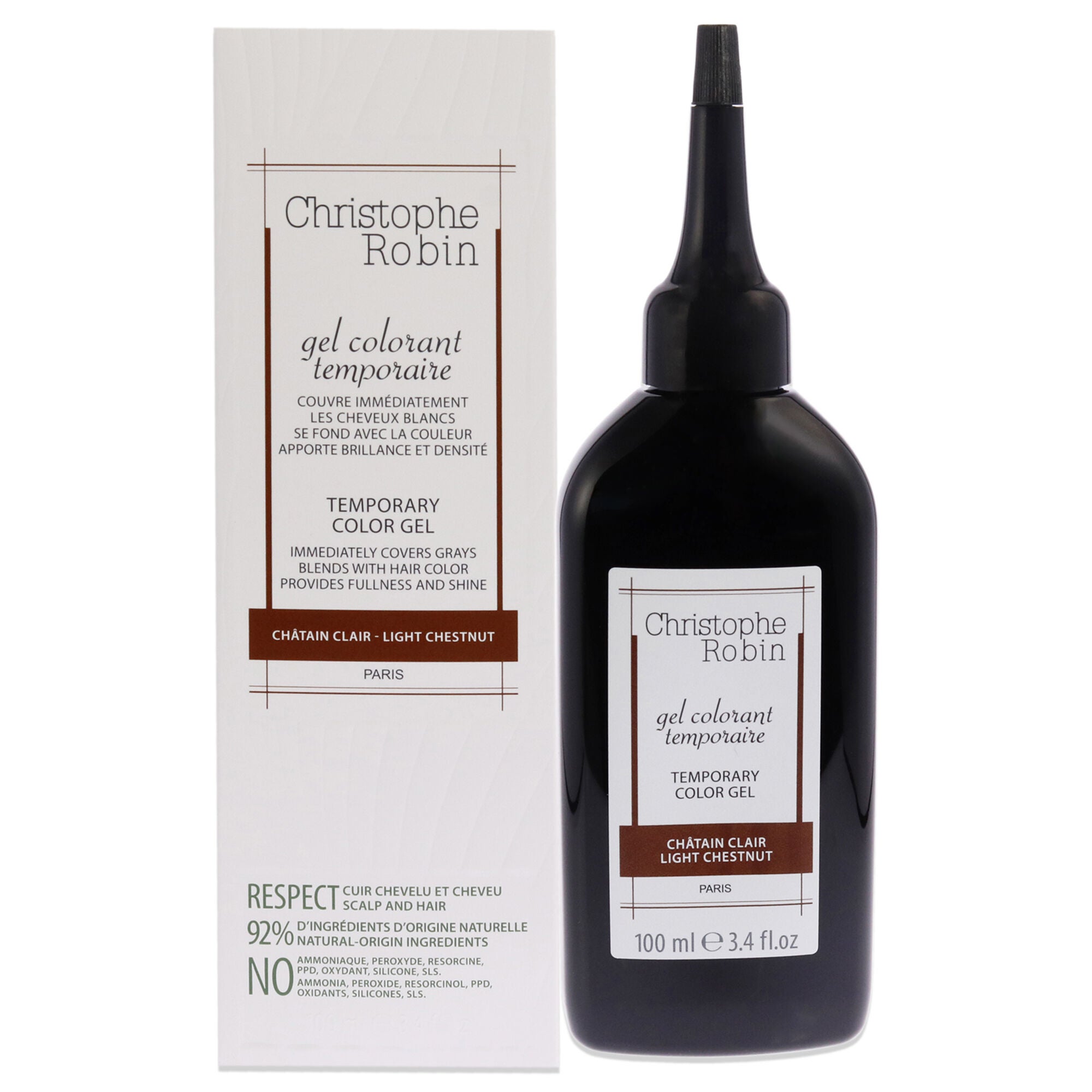 Temporary Color Gel - Light Chestnut by Christophe Robin for Men - 3.4 ...
