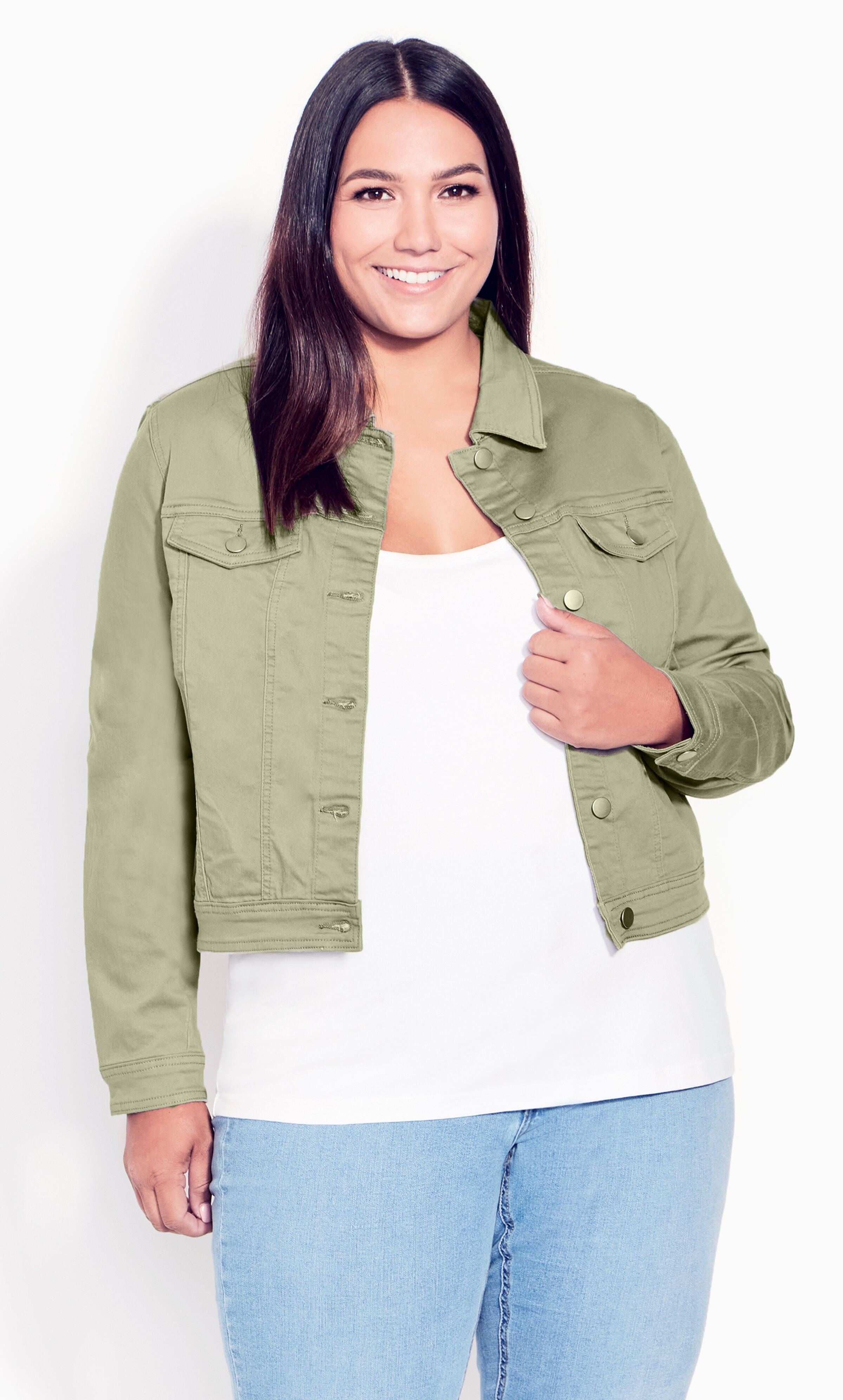 Yara Stretch Jacket - avocado | Roaman's