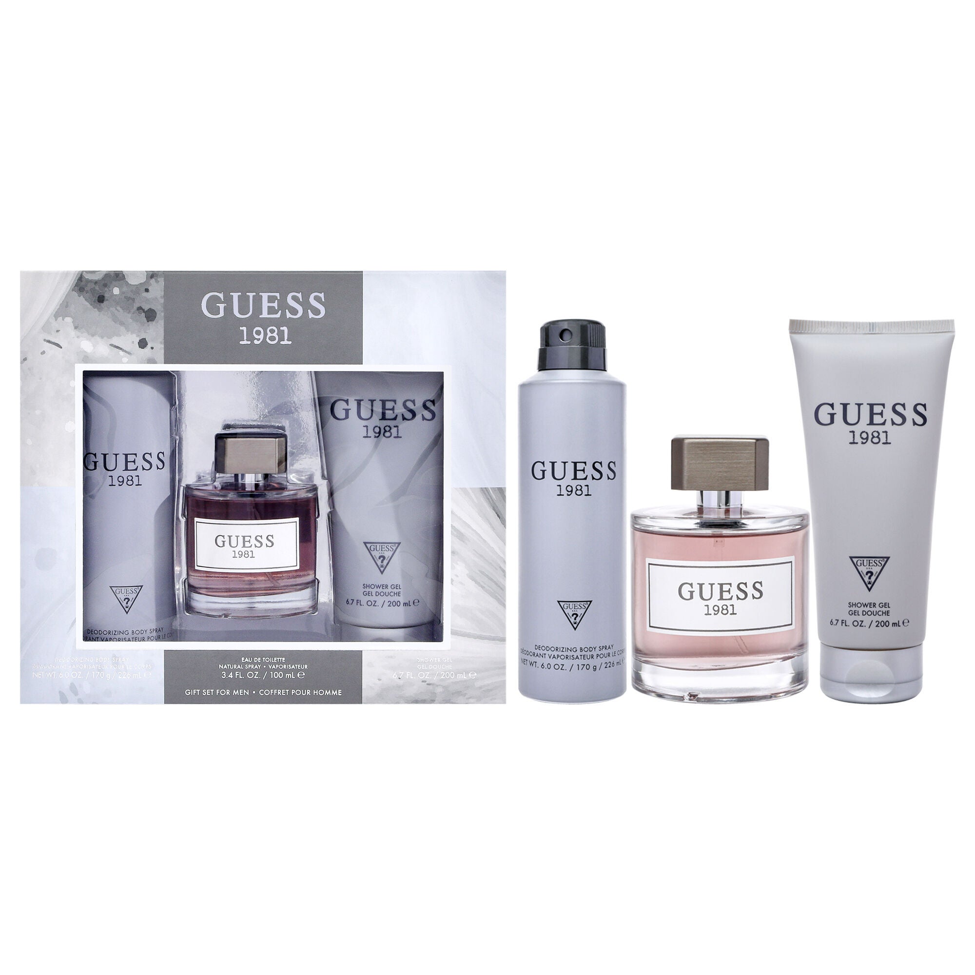 Guess 1981 by Guess for Men - 3 Pc Gift Set 3.4oz EDT Spray, 6oz ...