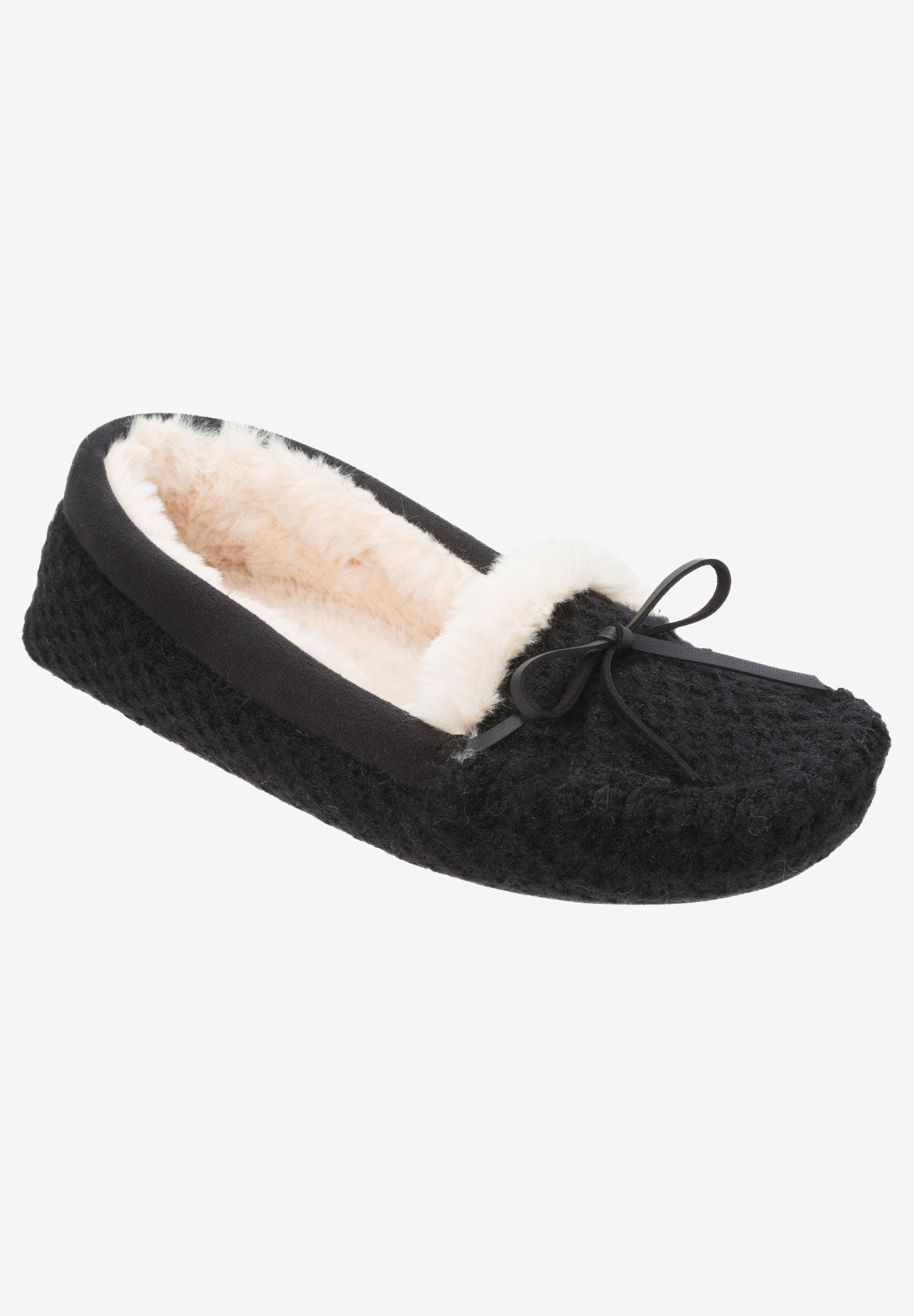 Fashionable Dearfoams Mix Material Moccasin Slipper | Roaman's