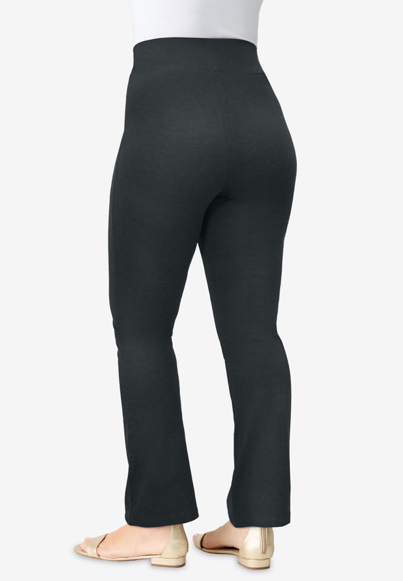 Fashionable Essential Stretch Yoga Pant, Heather Charcoal | Roaman's