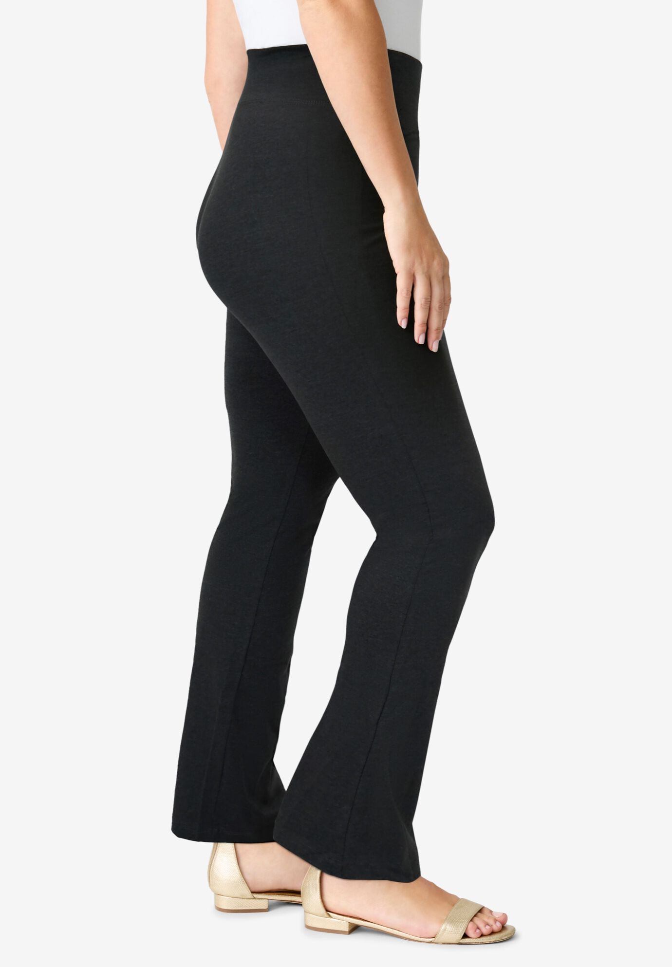 Fashionable Essential Stretch Yoga Pant, Heather Charcoal | Roaman's