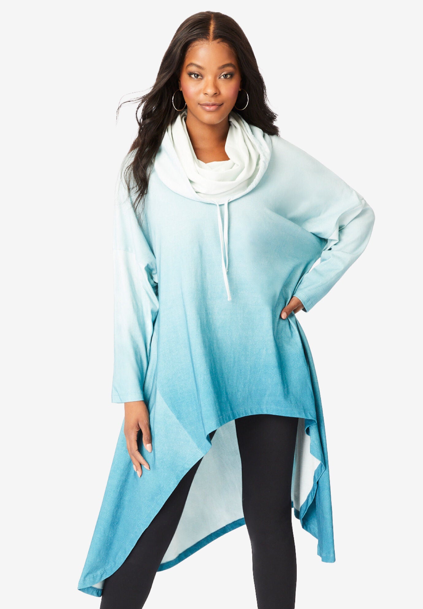 Drawstring Cowl-Neck Ultra Femme Tunic | Roaman's