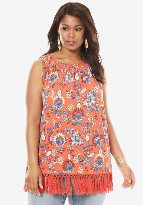 Crochet Trapeze Tunic Tank | Roaman's