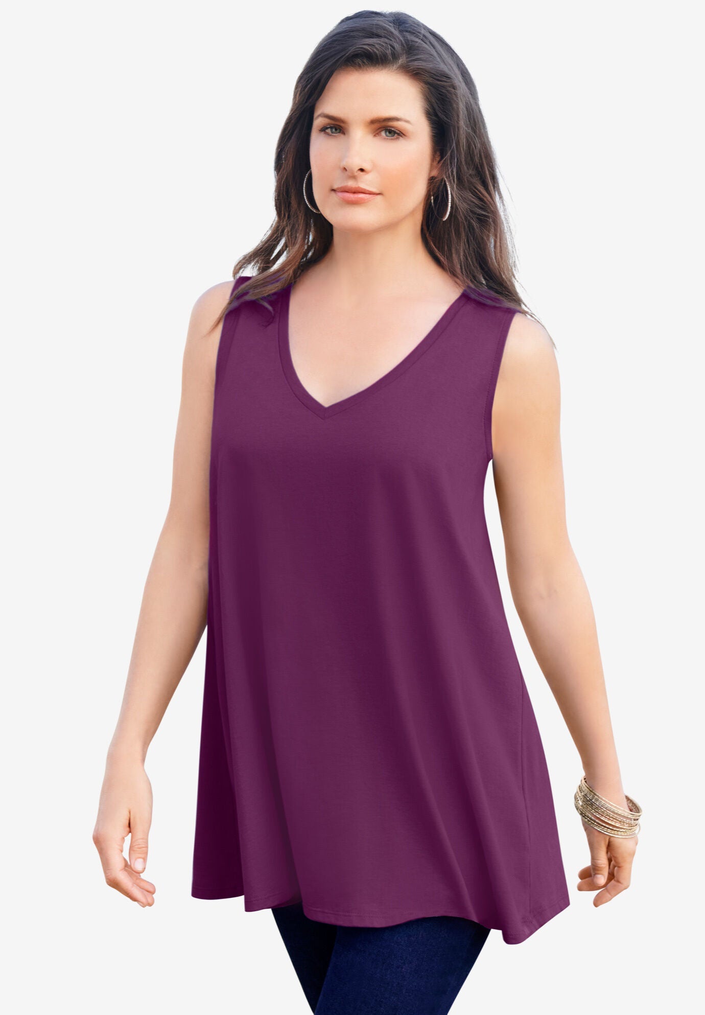 Fashionable Swing Ultimate Tank, Dark Berry | Roaman's