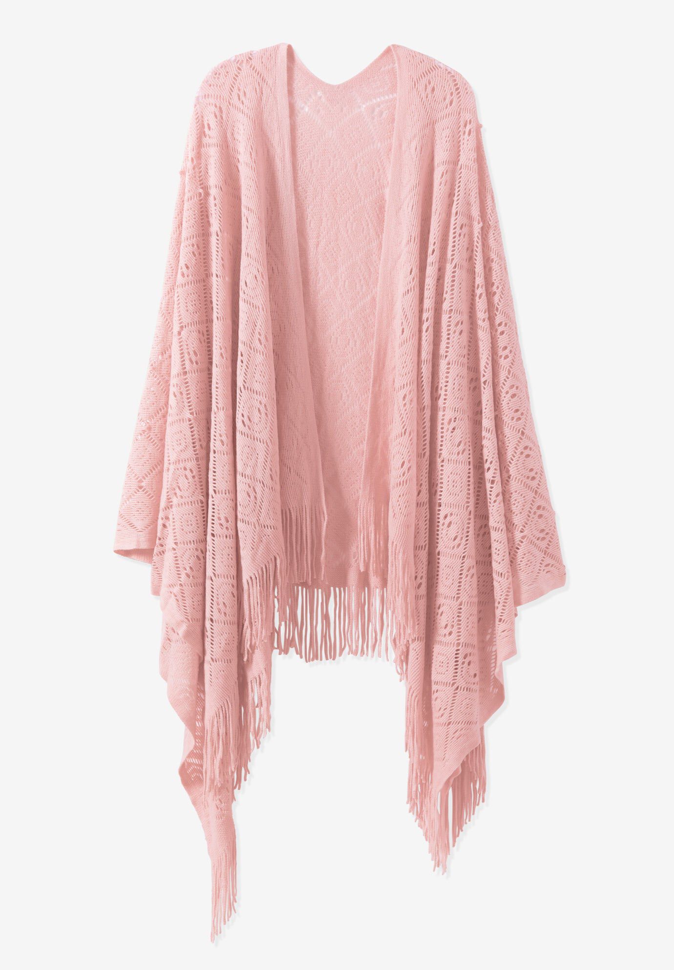 Fashionable Open Weave Shawl, Soft Blush | Roaman's