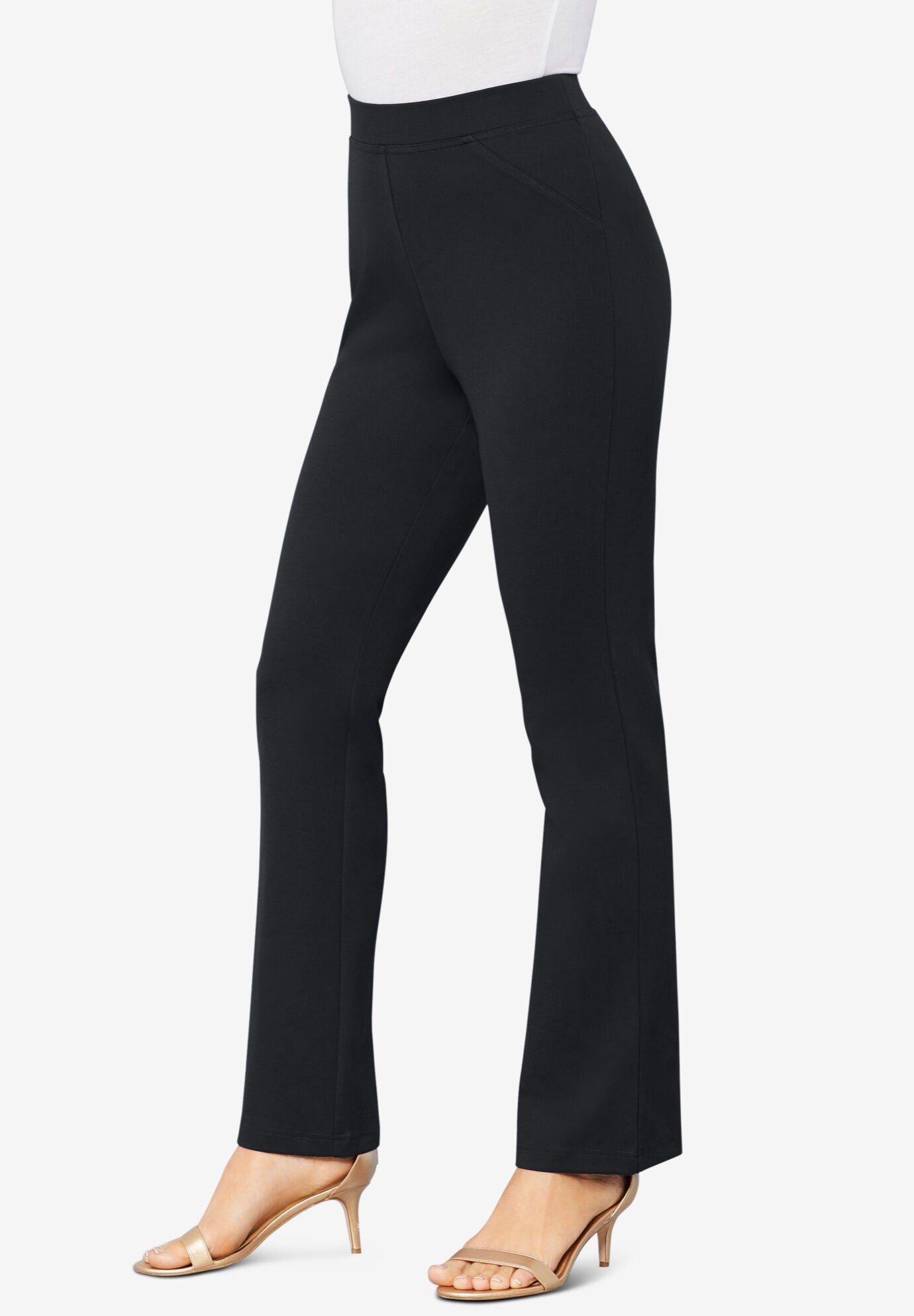 Fashionable Bootcut Ultimate Ponte Pant, Black | Roaman's