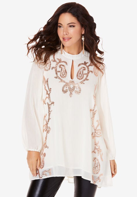 Embellished Keyhole Tunic | Roaman's