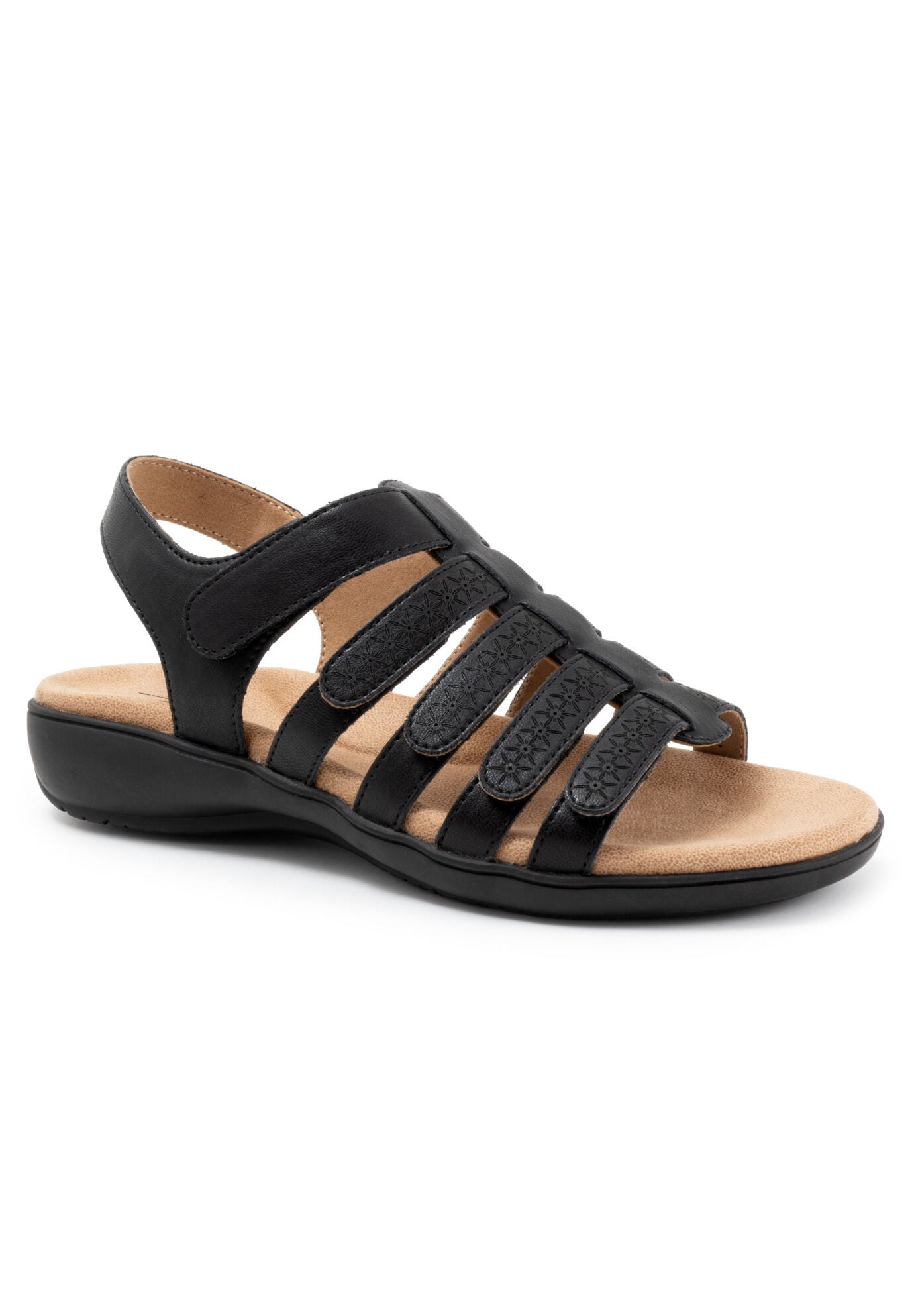 Fashionable Tiki Laser Sandal, Black | Roaman's
