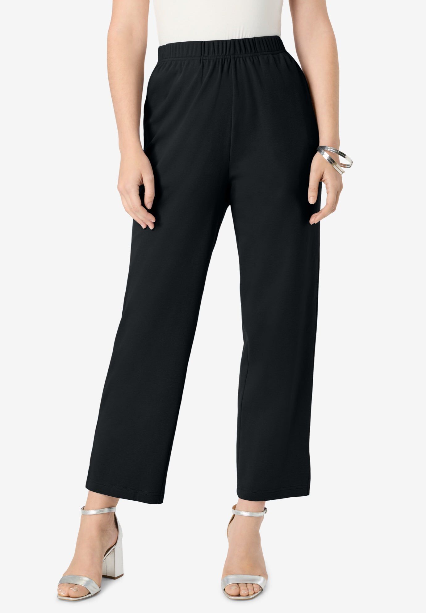 Soft Knit Straight-Leg Capri Pant | Roaman's