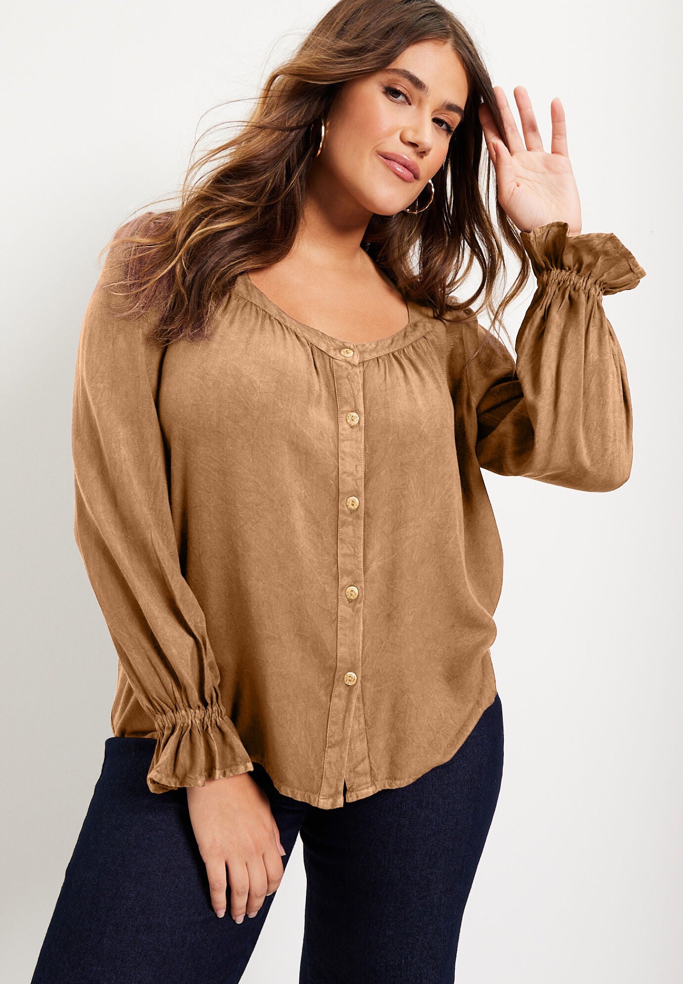 Sweetheart Acid Wash Top | Roaman's