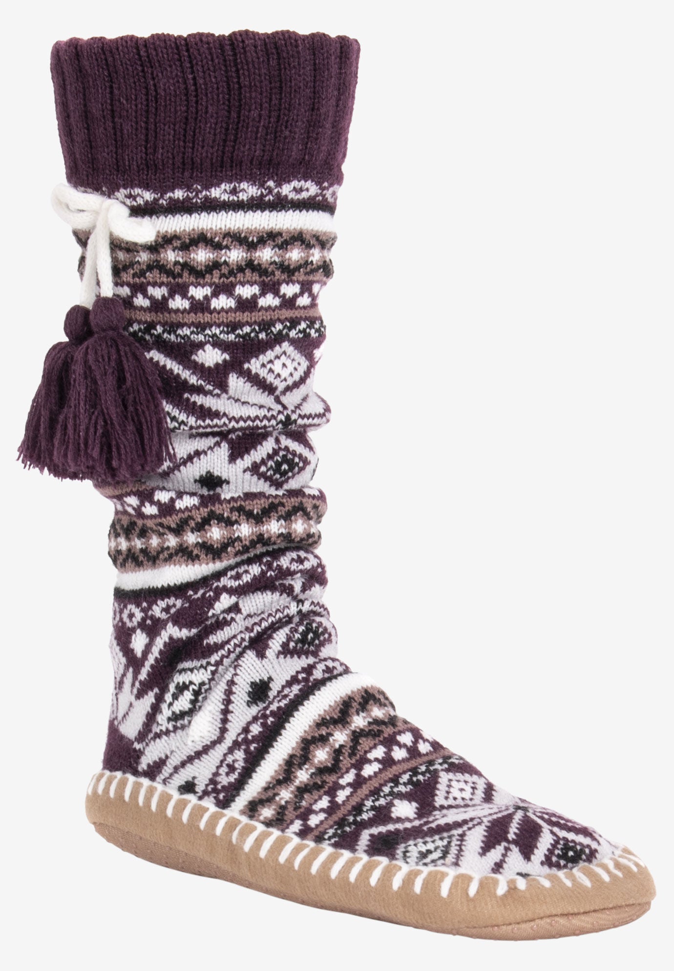 Fashionable Slipper Socks with Tassels by Muk Luks | Roaman's