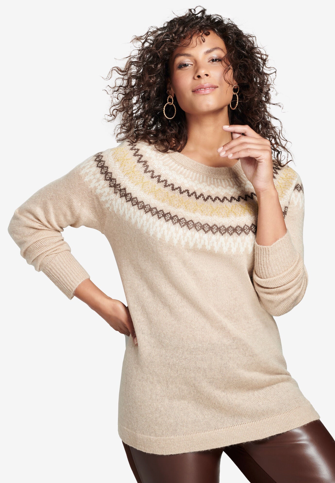 Fair Isle Pullover Sweater | Roaman's