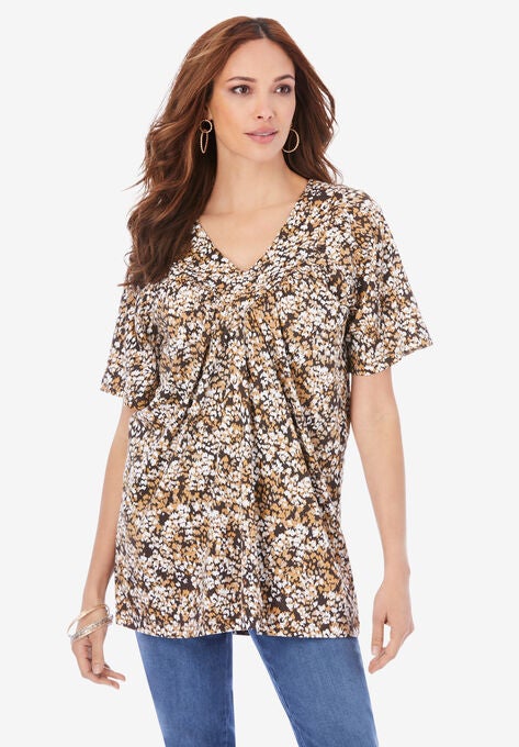 Banded V-Neck Ultimate Tee | Roaman's