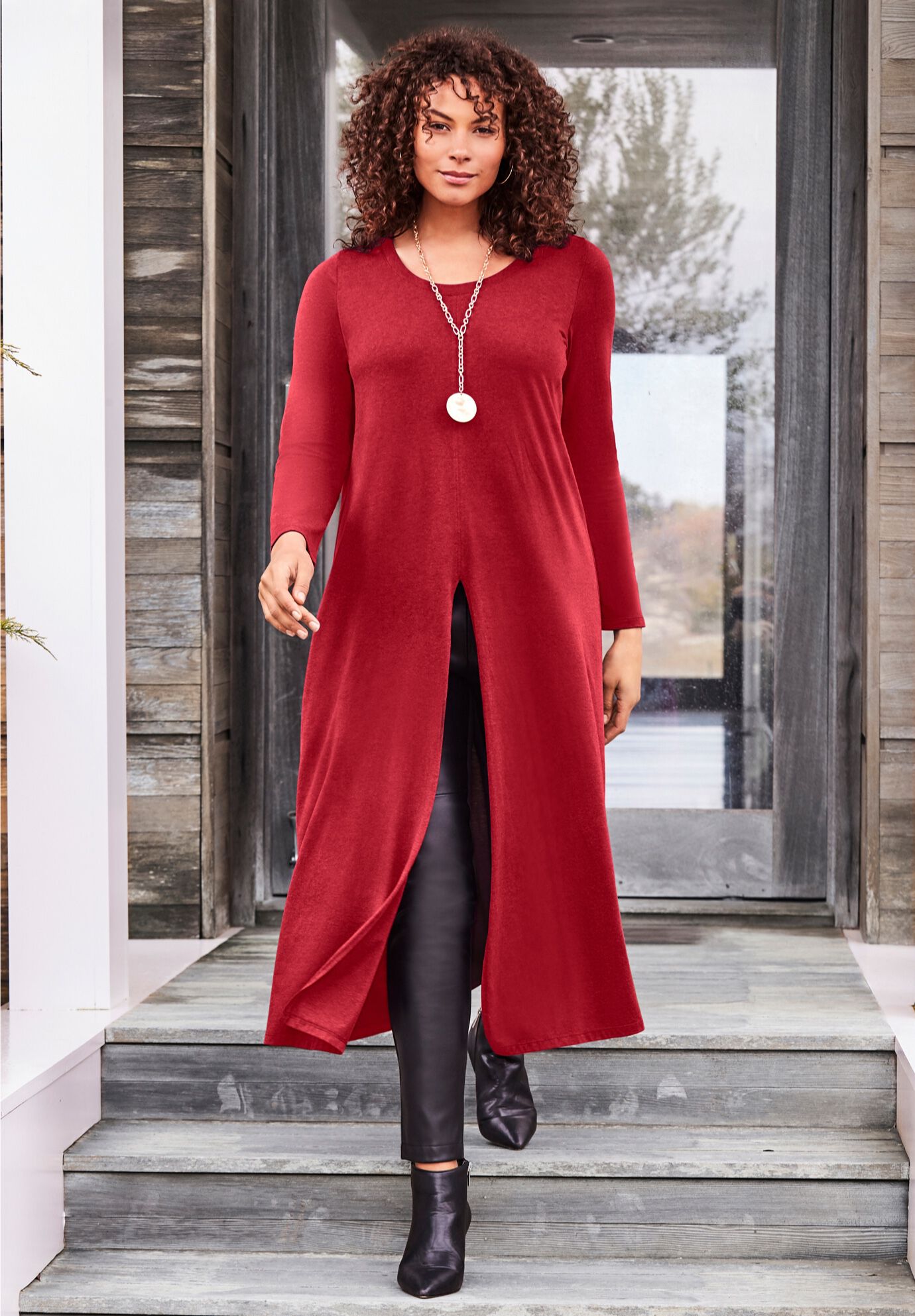 Fashionable Front-Slit Ultra Femme Tunic, 4278677 | Roaman's