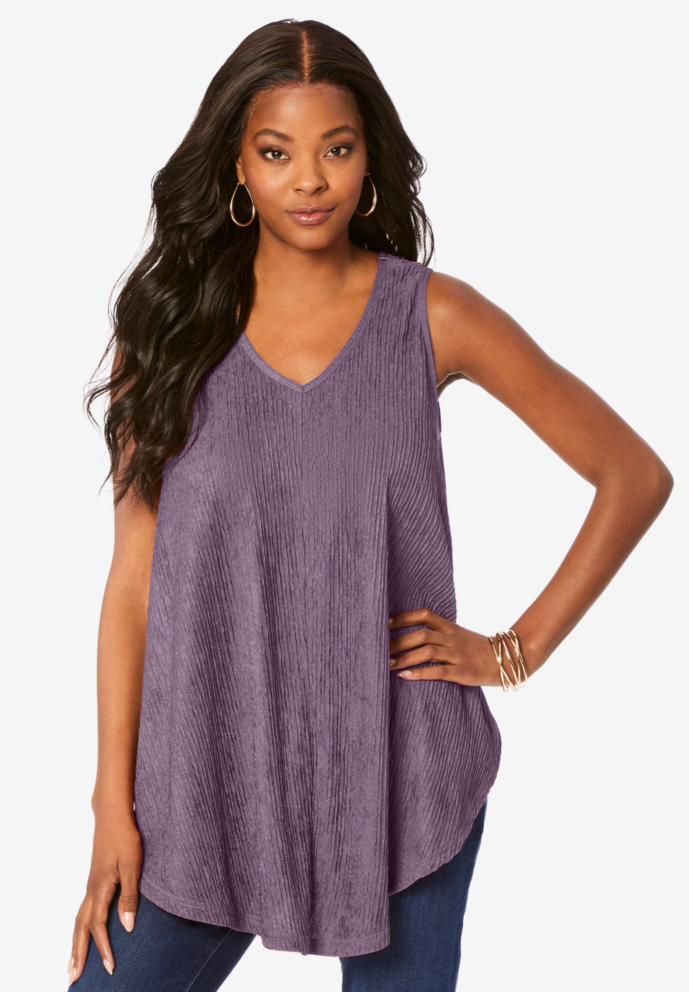 Textured Knit Swing Tank | Roaman's