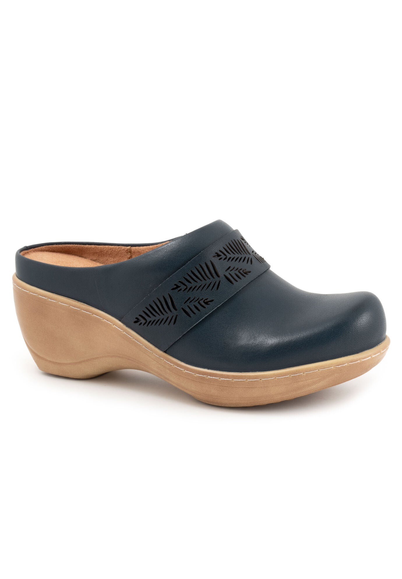 Fashionable Melita Platform Clog, Navy | Roaman's