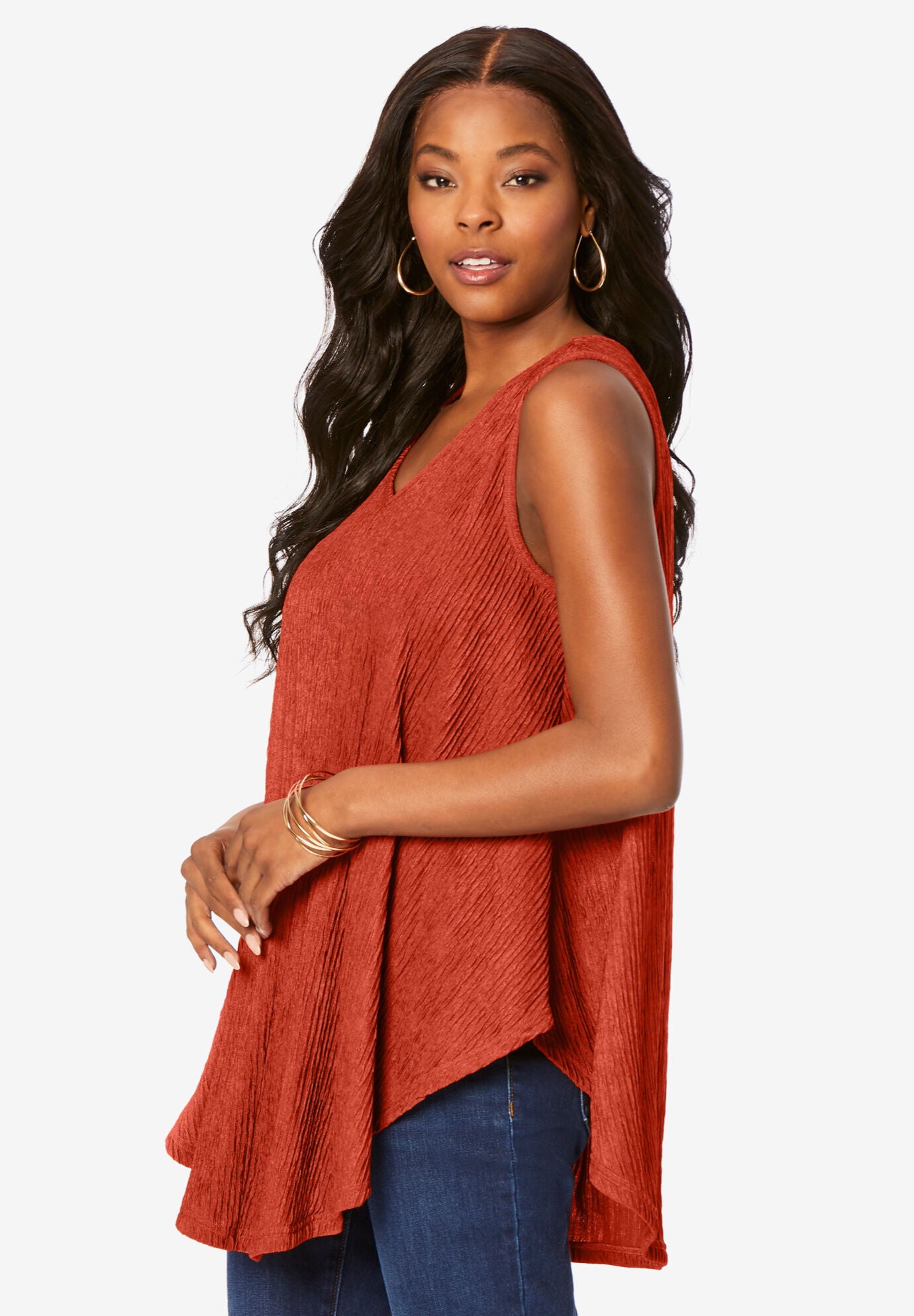 Textured Knit Swing Tank | Roaman's
