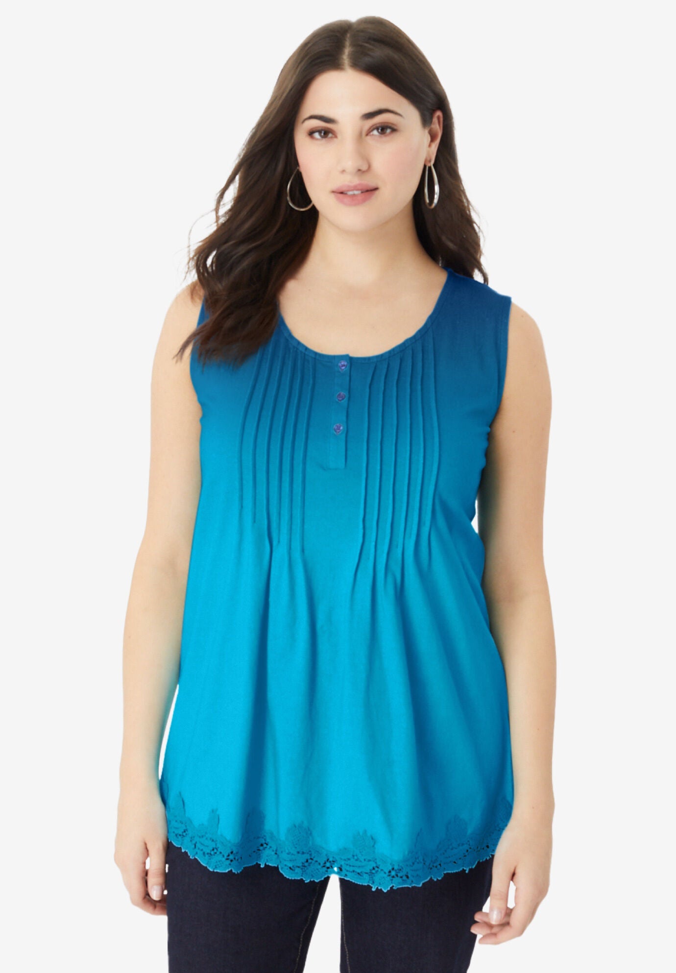 Fashionable Ombre Lace Tank, 4477433 | Roaman's