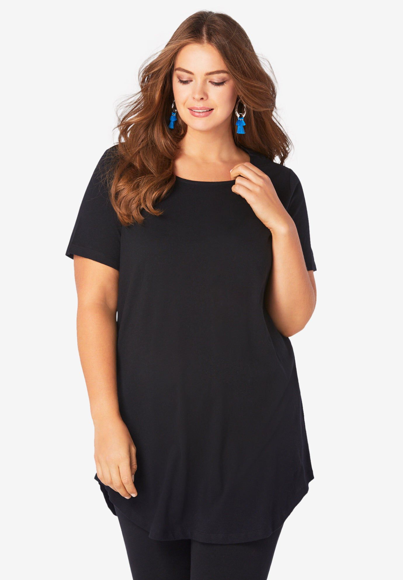 Fashionable Crisscross-Back Ultimate Tunic, Vintage Rose | Roaman's