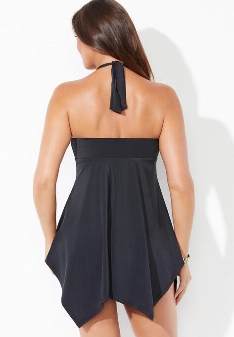 Handkerchief Halter Two Piece Swimdress Set Roamans