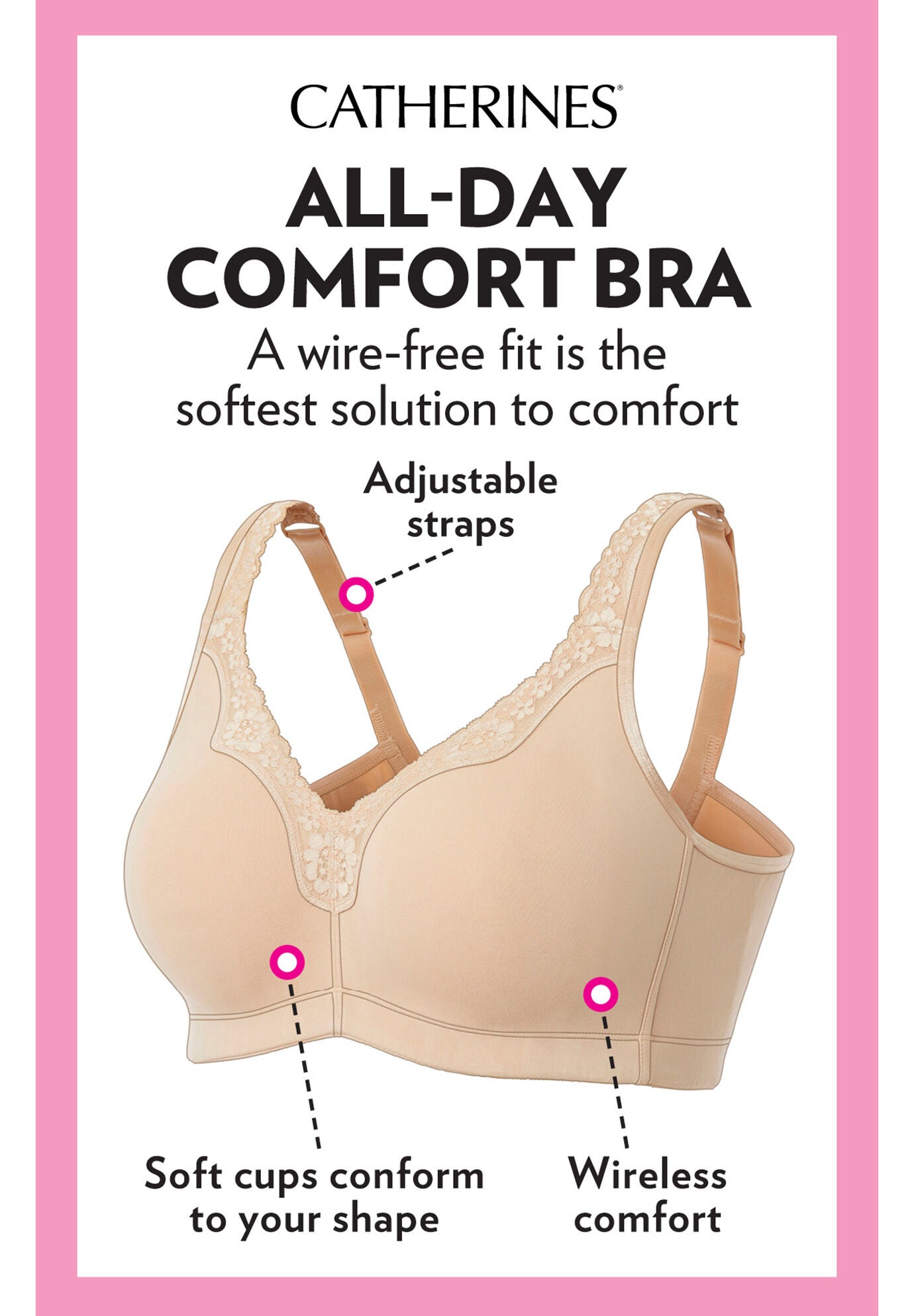 Fashionable Cotton Comfort Wireless Bra, Frappe | Roaman's
