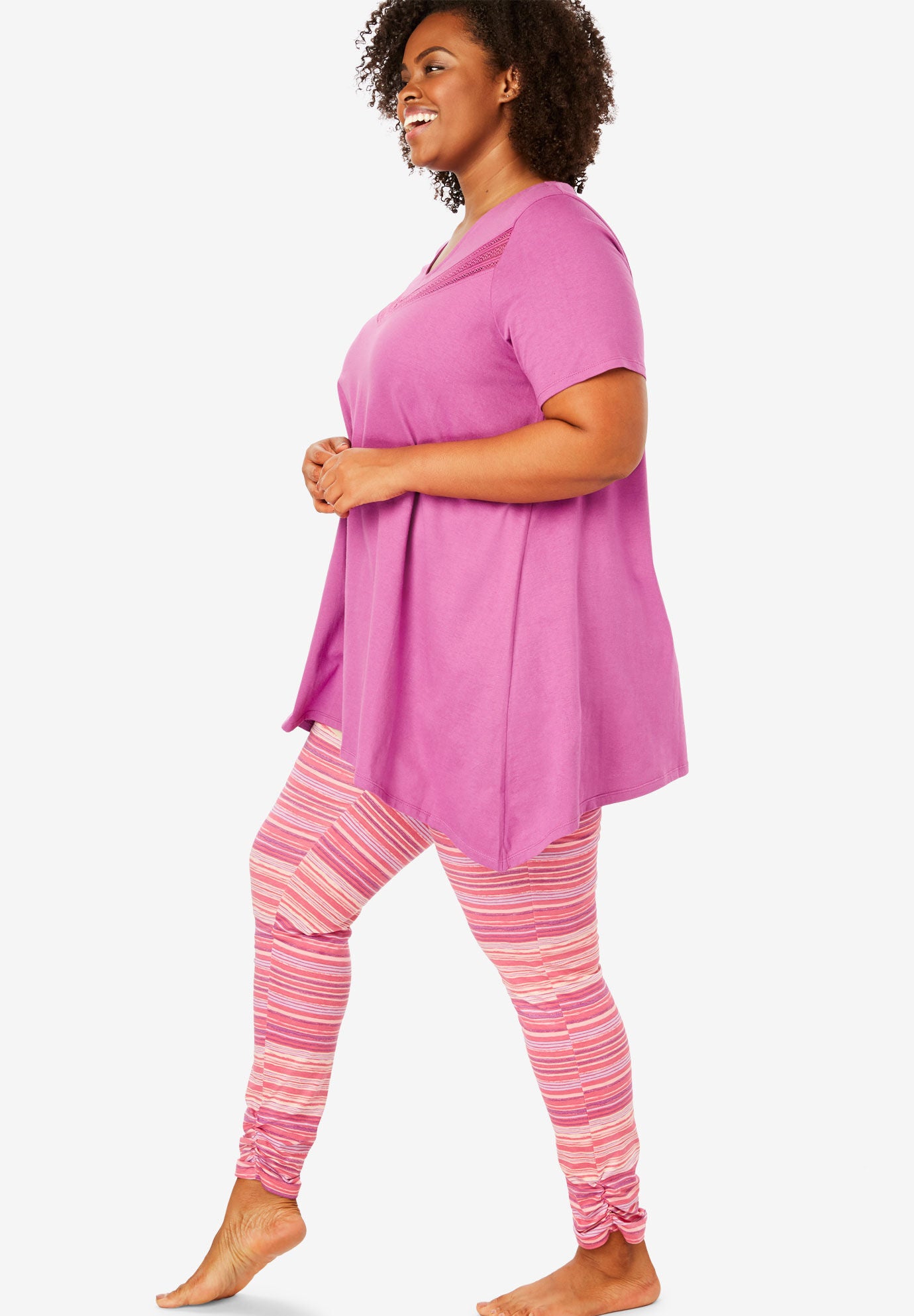 Fashionable Lace Tunic & Legging PJ Set by Dreams & Co.® | Roaman's